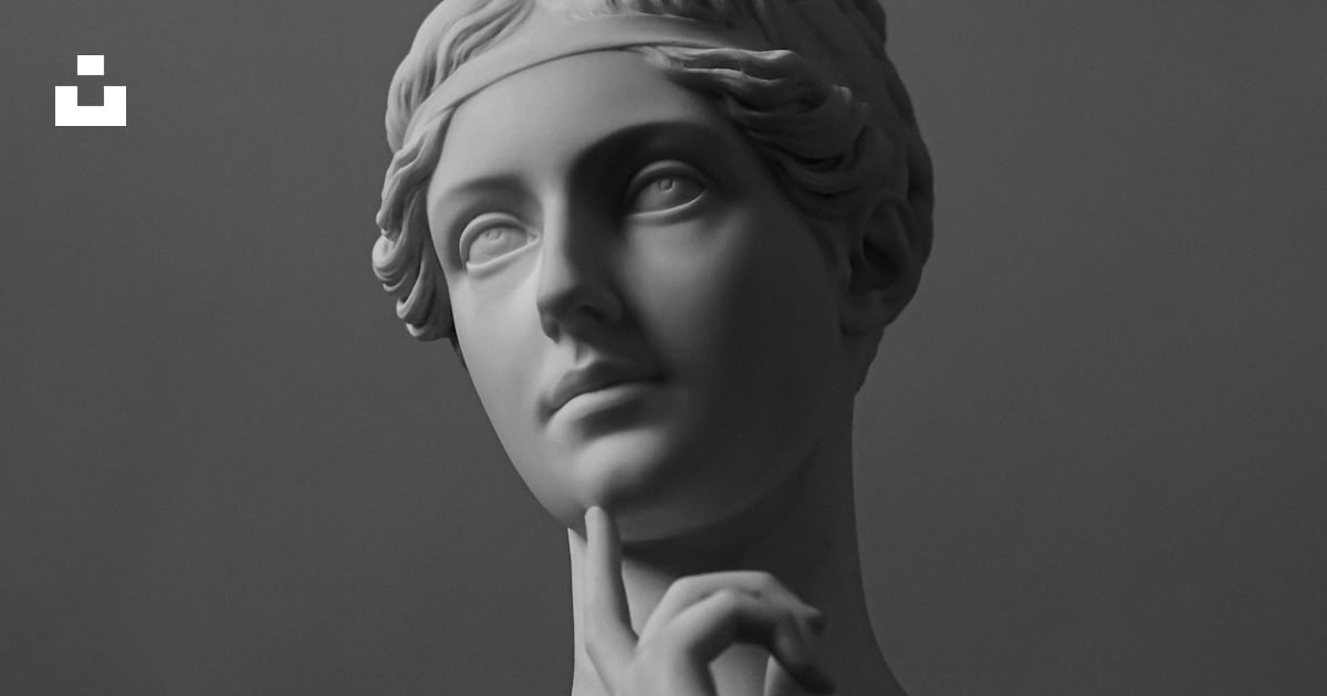 Foto Uma Foto Em Preto E Branco De Uma Estátua De Uma Mulher Imagem