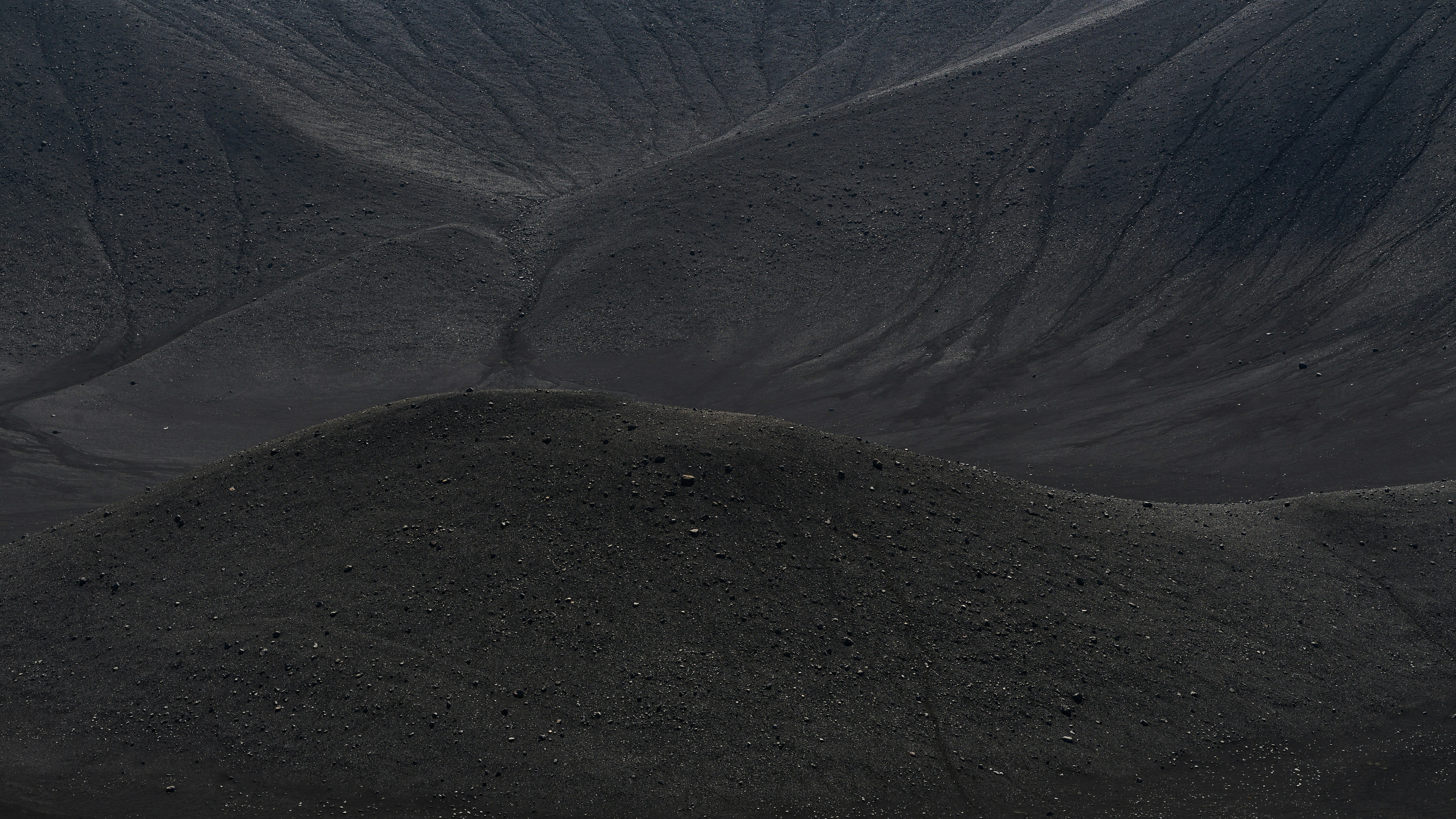 Cold lava from a volcano in Iceland.