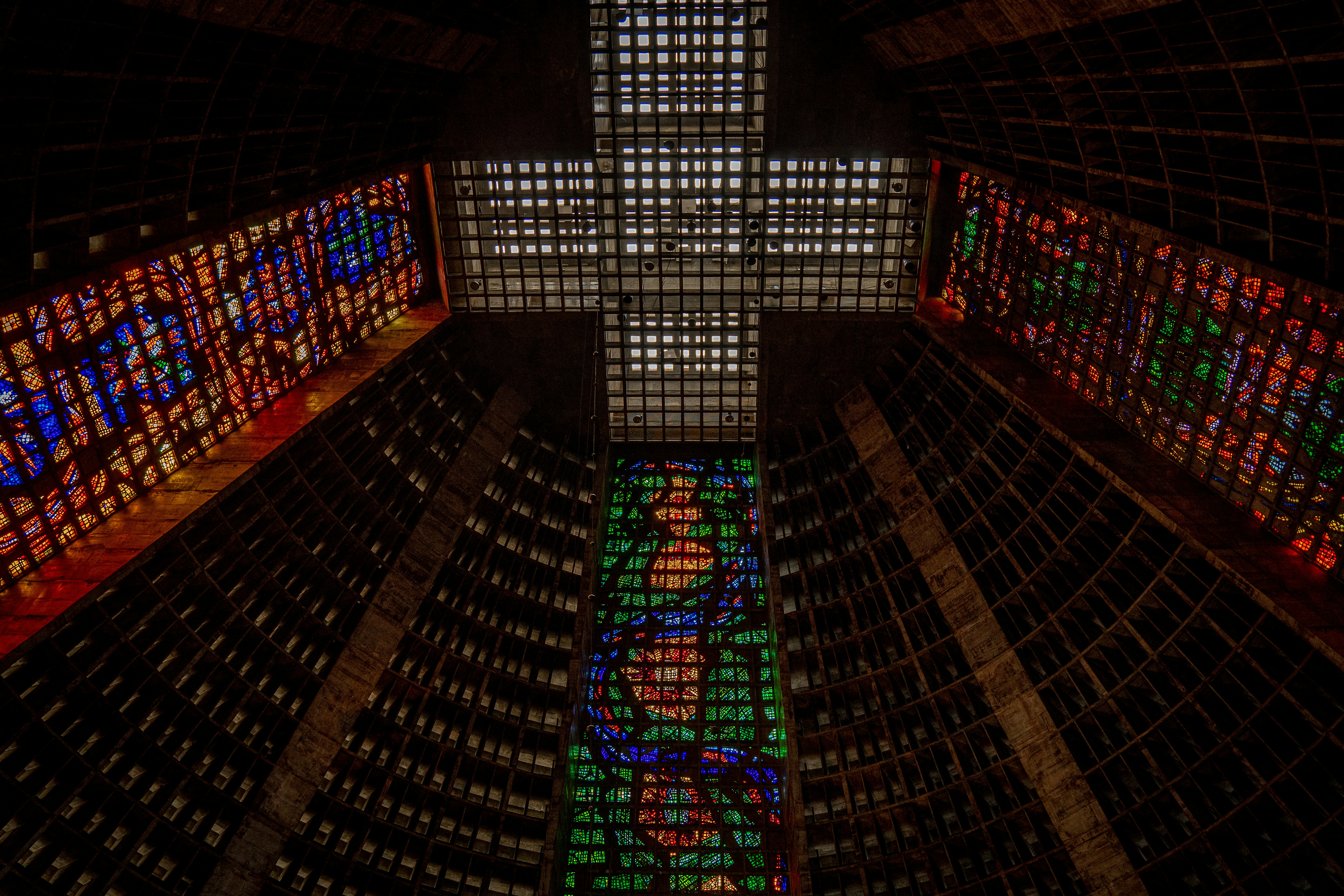 Colored Glass Ascension: A Vault of Light and Geometry