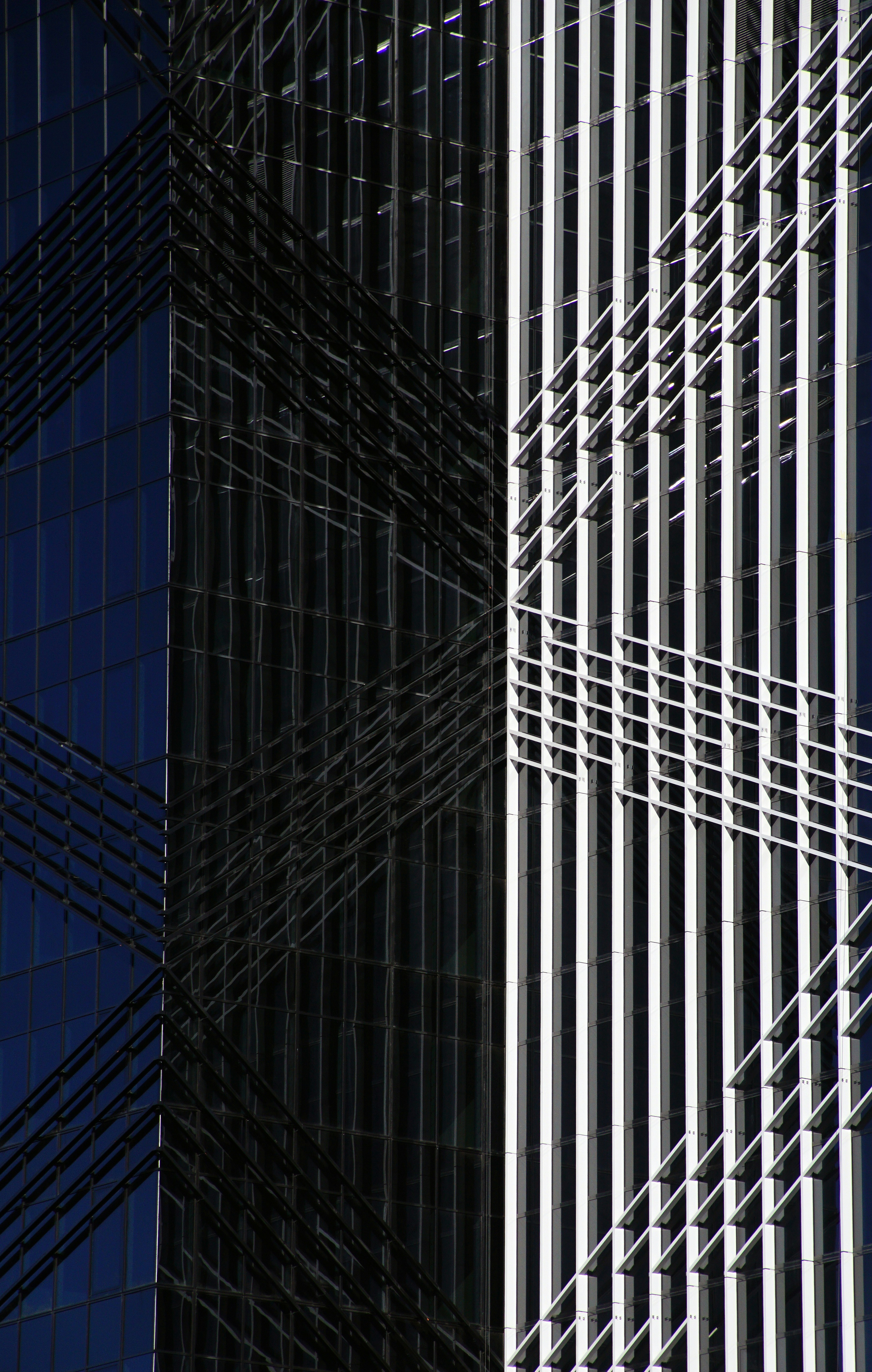 Details and patterns of modern architecture on a sunny summer morning in Tallinn, Estonia.