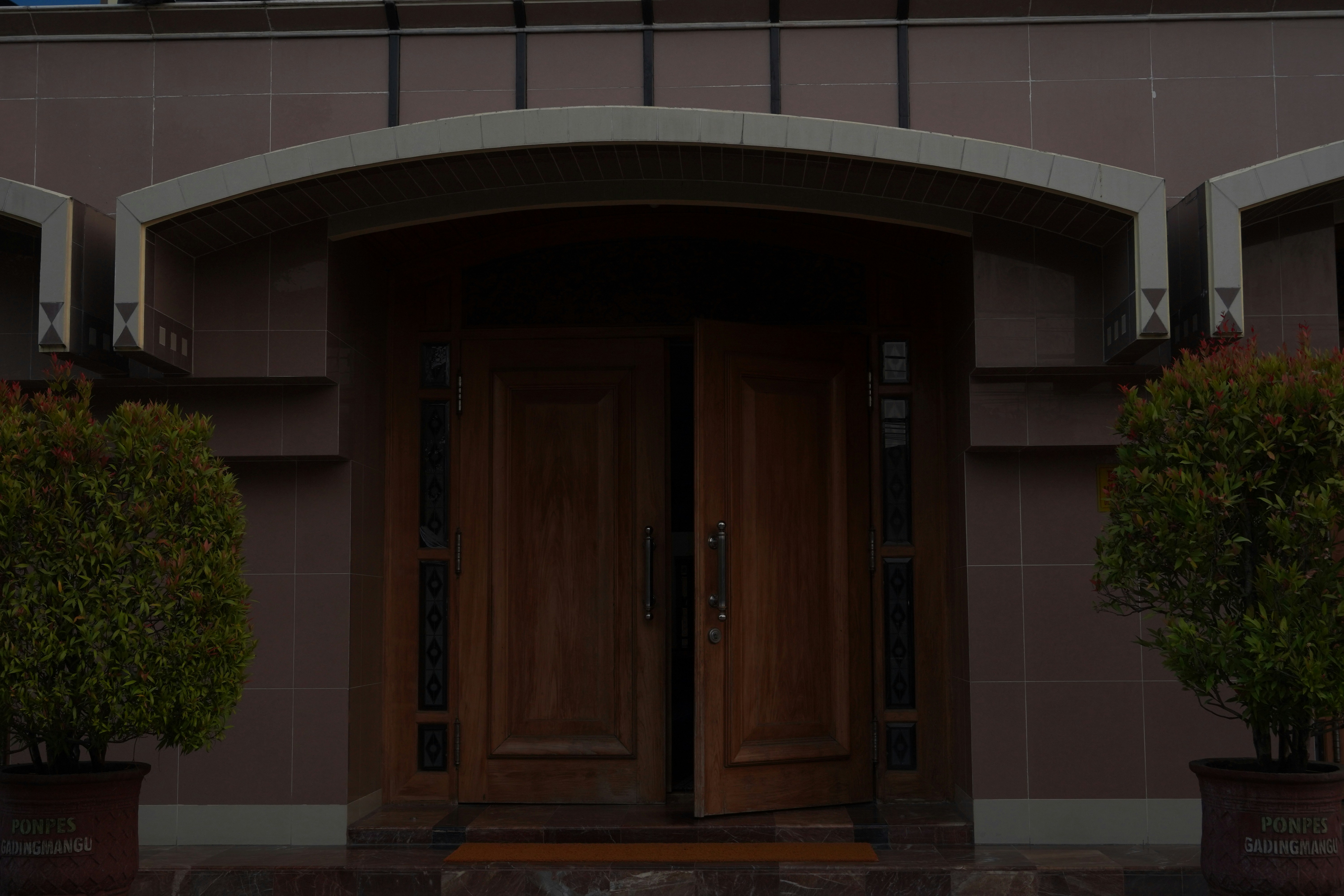 double door | a couple of brown doors sitting next to each other