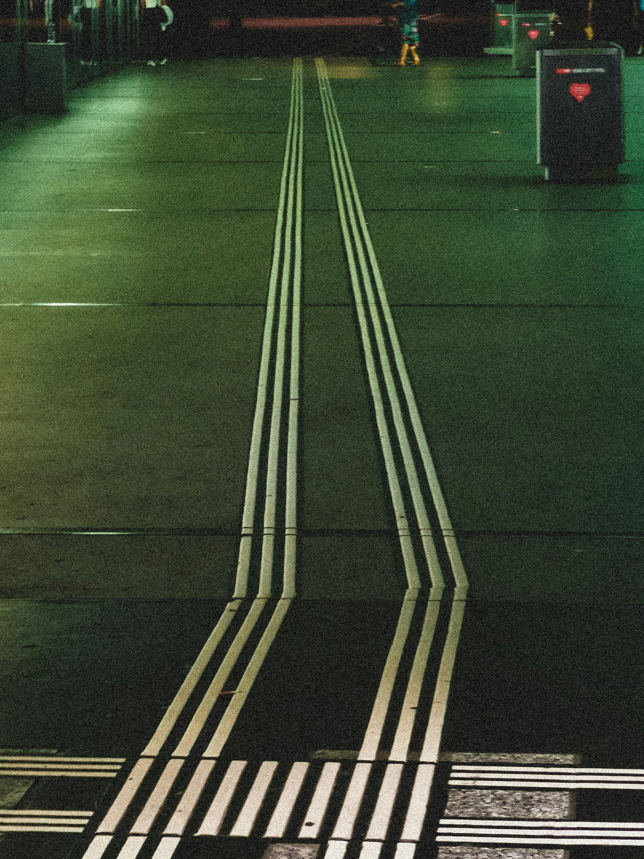 Converging Lines at Night: A Quiet Urban Corridor