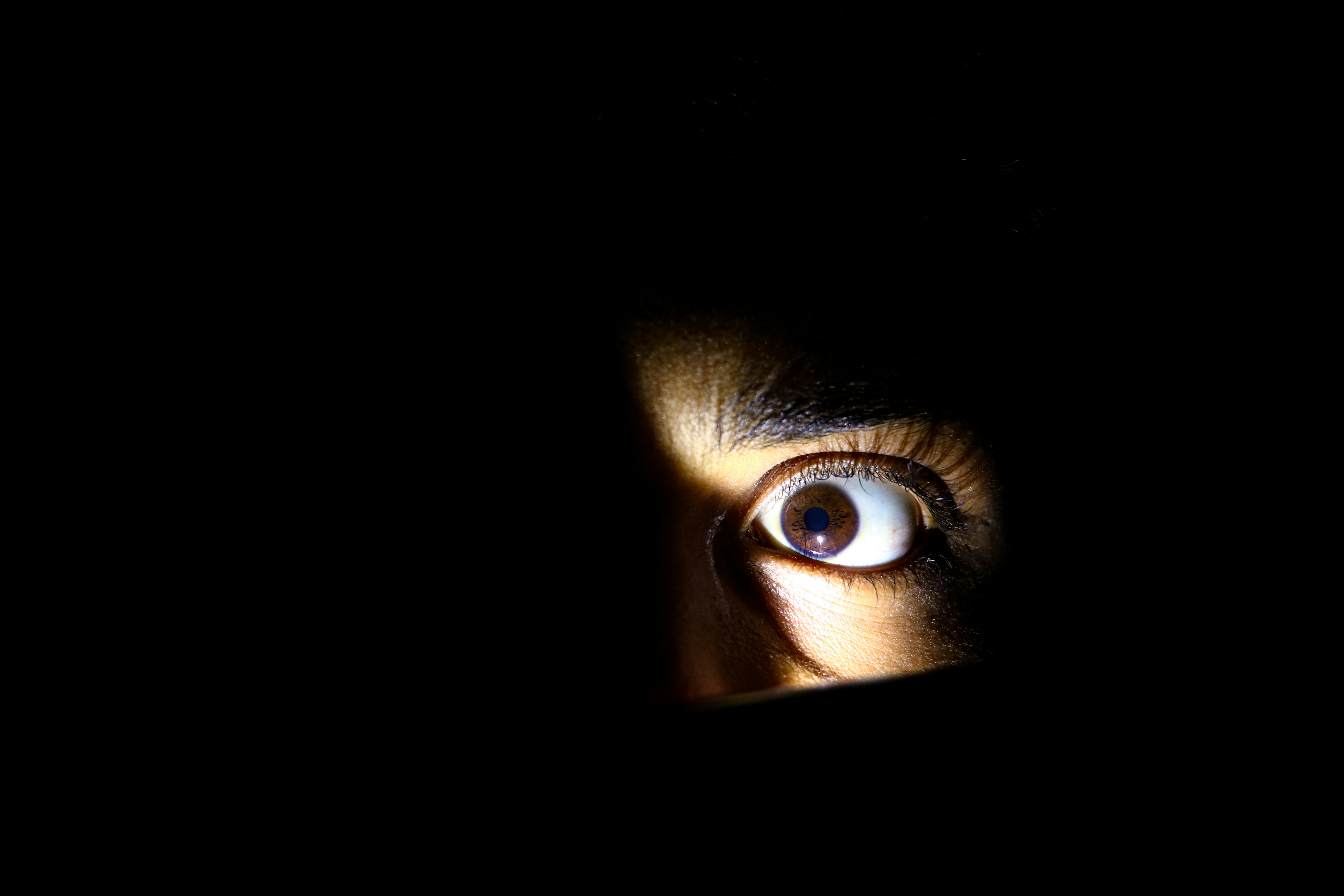 A person's eye is seen through the dark photo – Free Cinematography ...