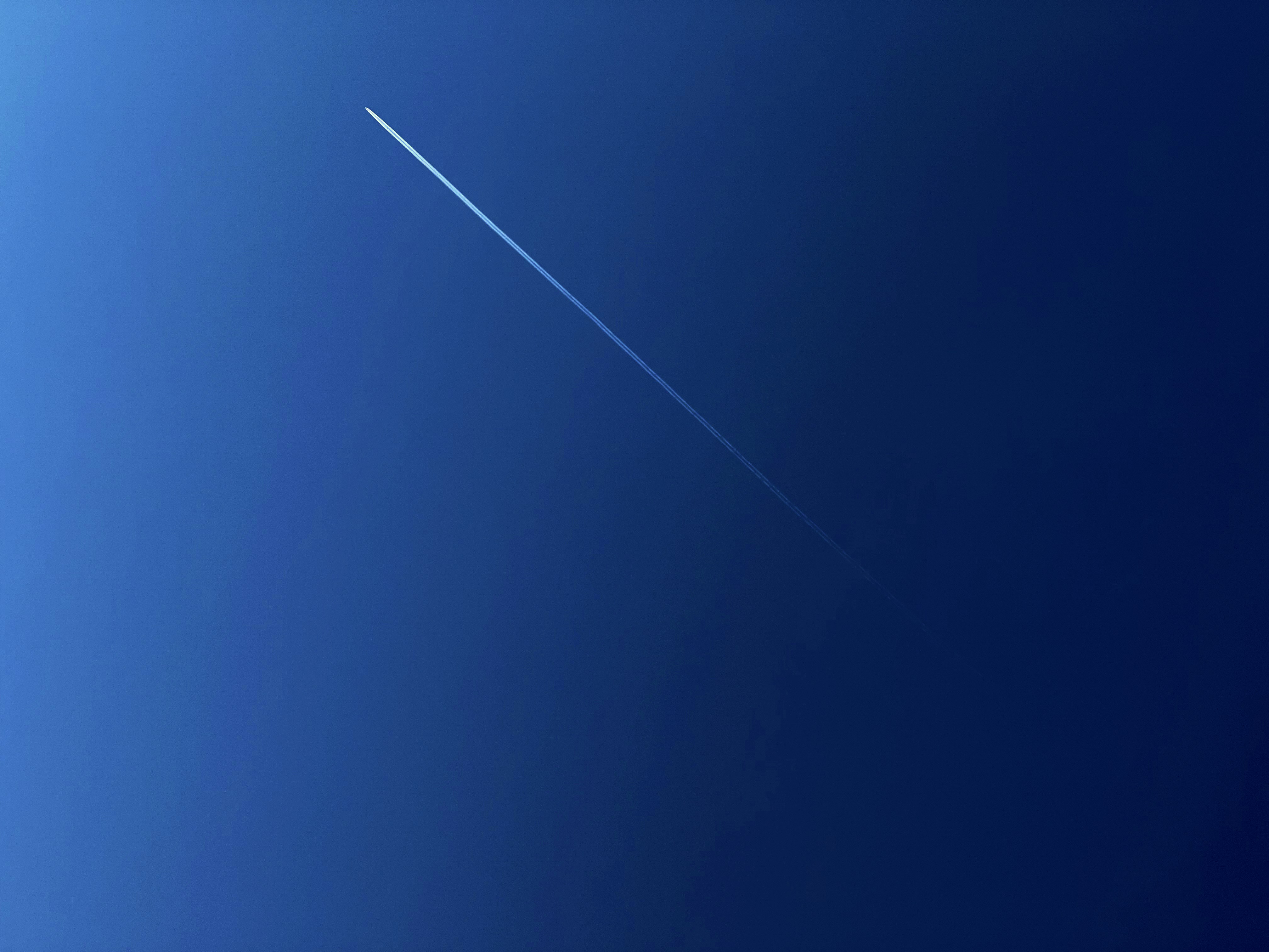 Contrail in a Velvet Blue Sky: A Minimal Sky Study