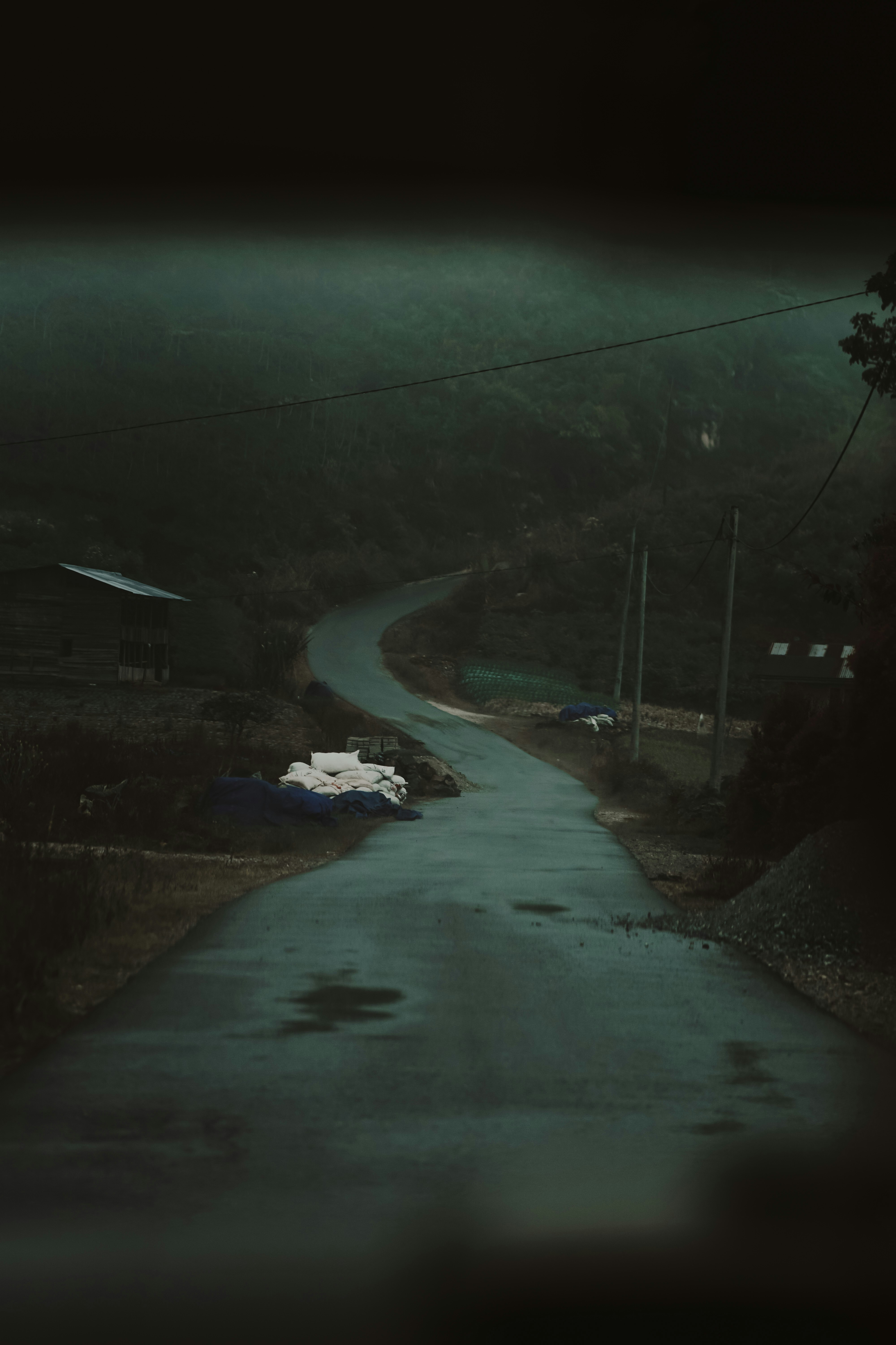 A dark road in the middle of a rural area photo – Free Indonesia Image ...