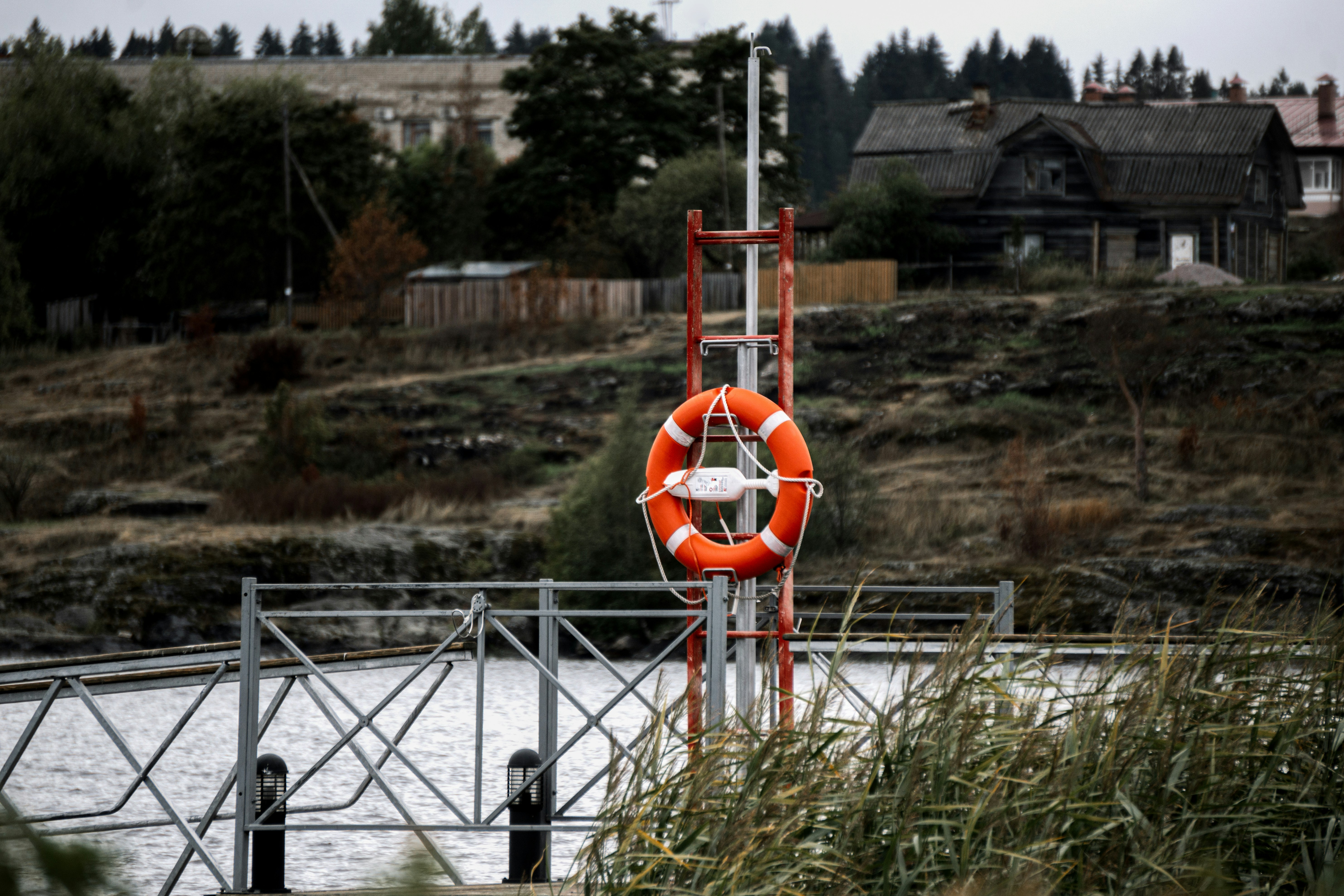 Harbor Stillness: A Lifebuoy's Watch