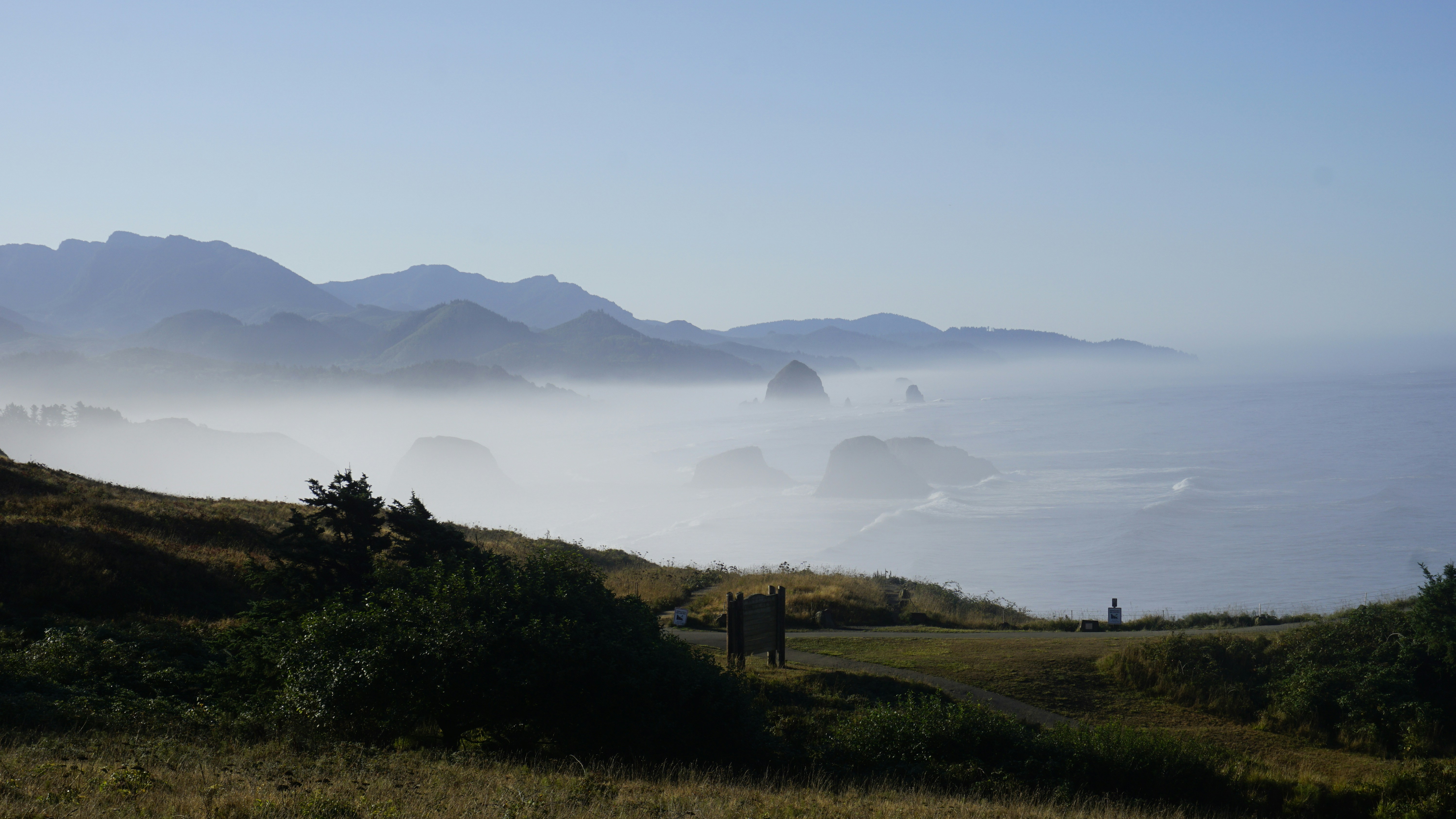 Dawn Veil over the Coastal Sea Stacks
