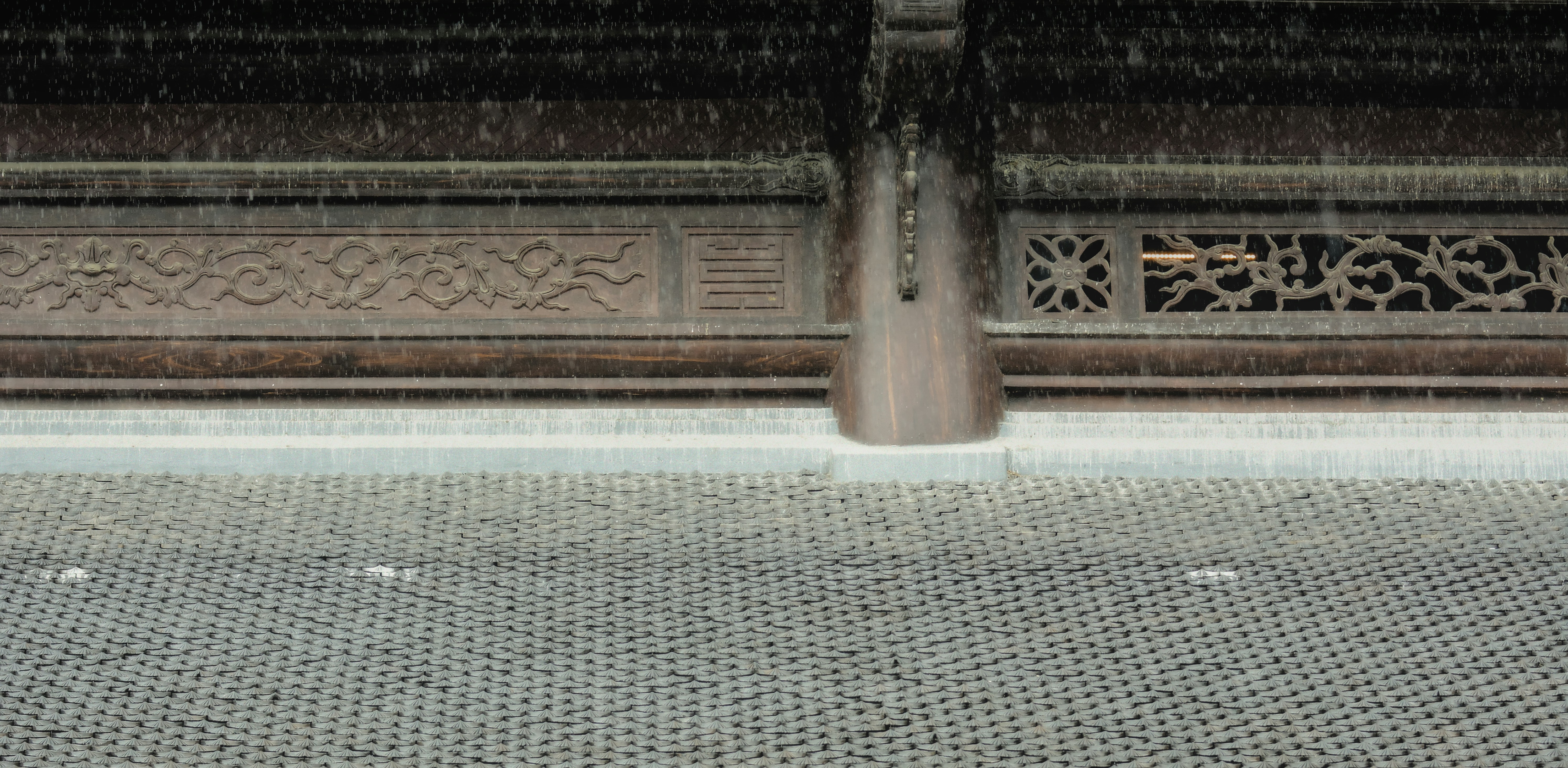 Midpoint of the Gate: Ornate Bronze Filigree Framing a Quiet Threshold