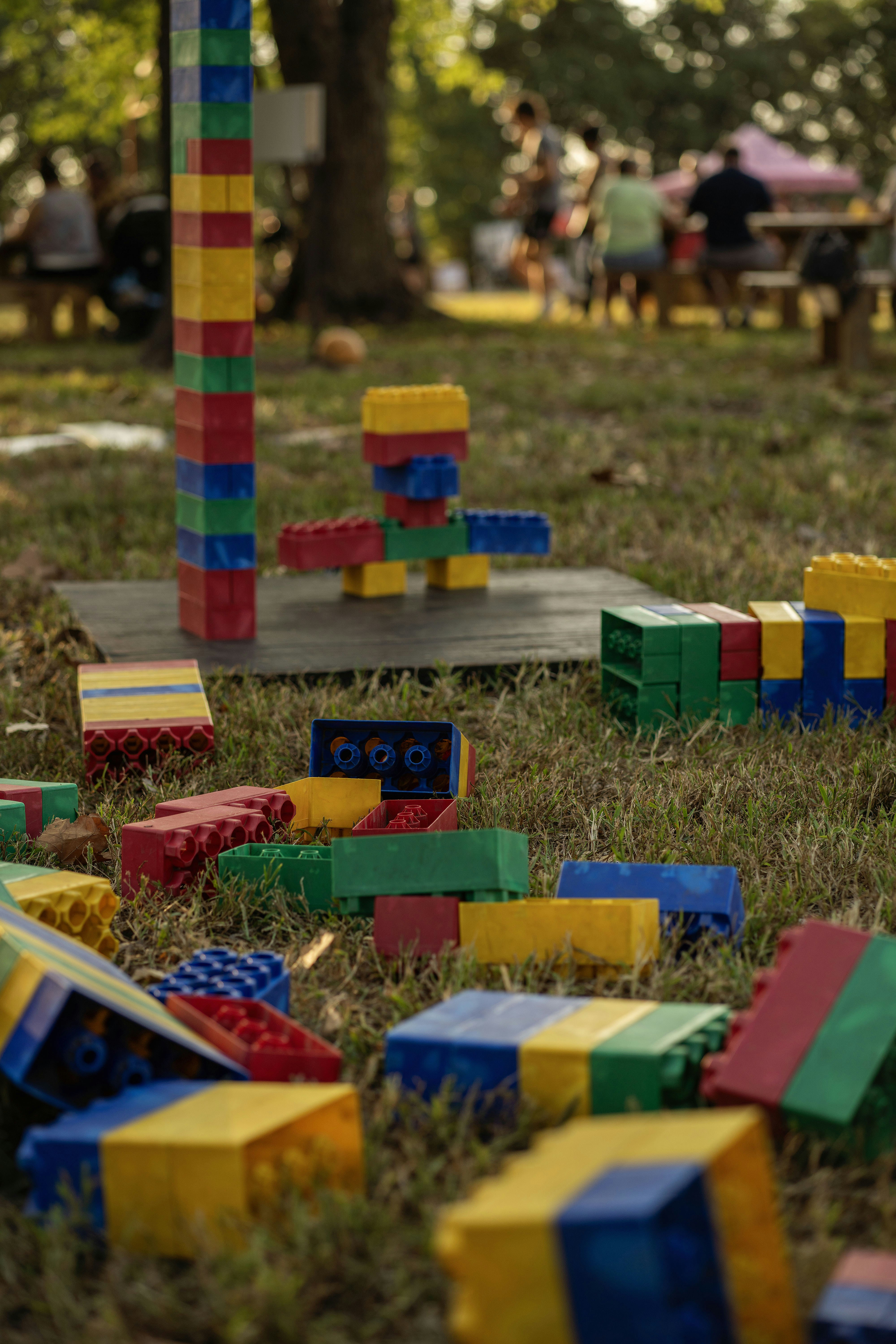 A bunch of blocks that are in the grass photo – Free Grass Image on ...