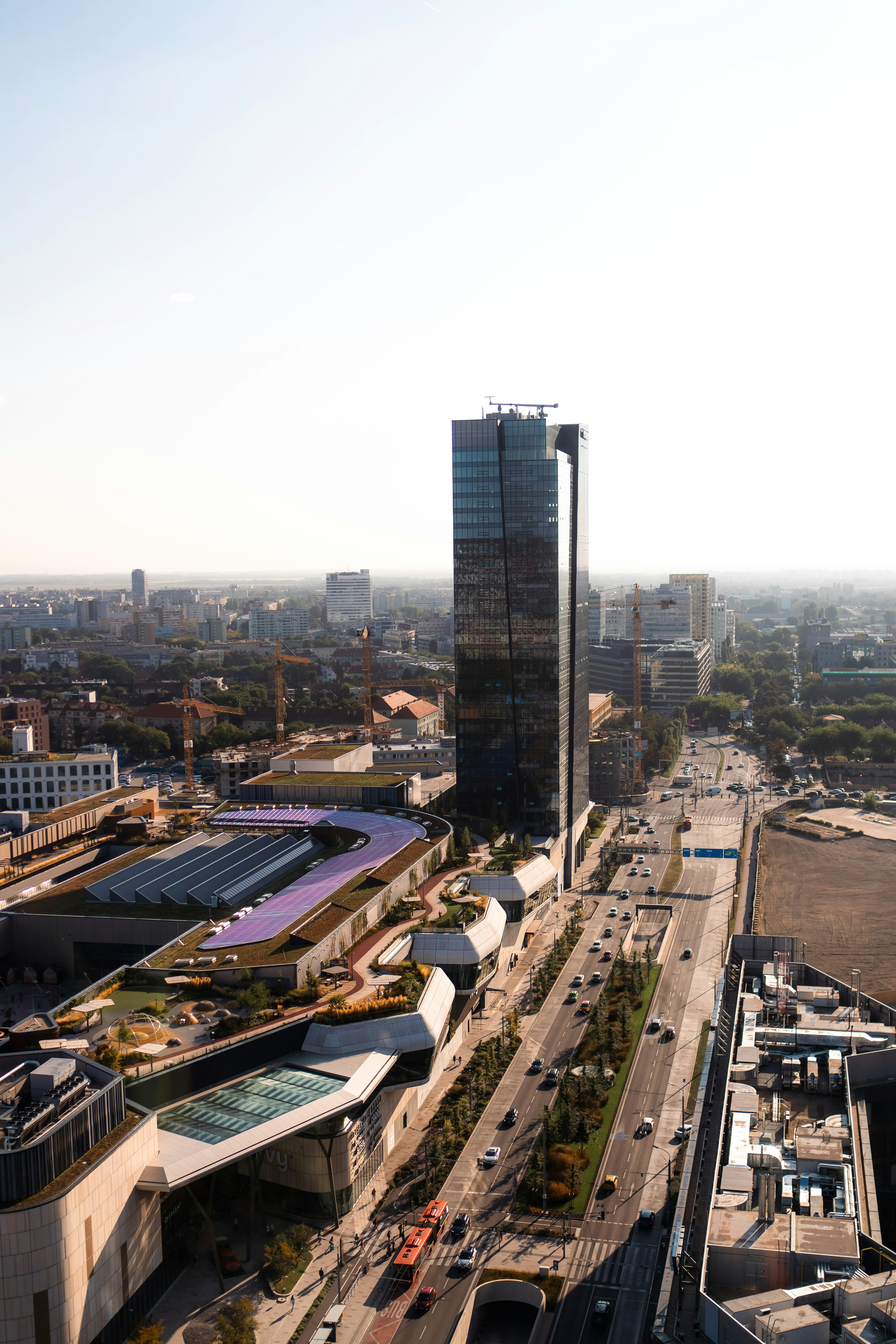 Towering Axis: A Modern City Spine Surging Through the Grid
