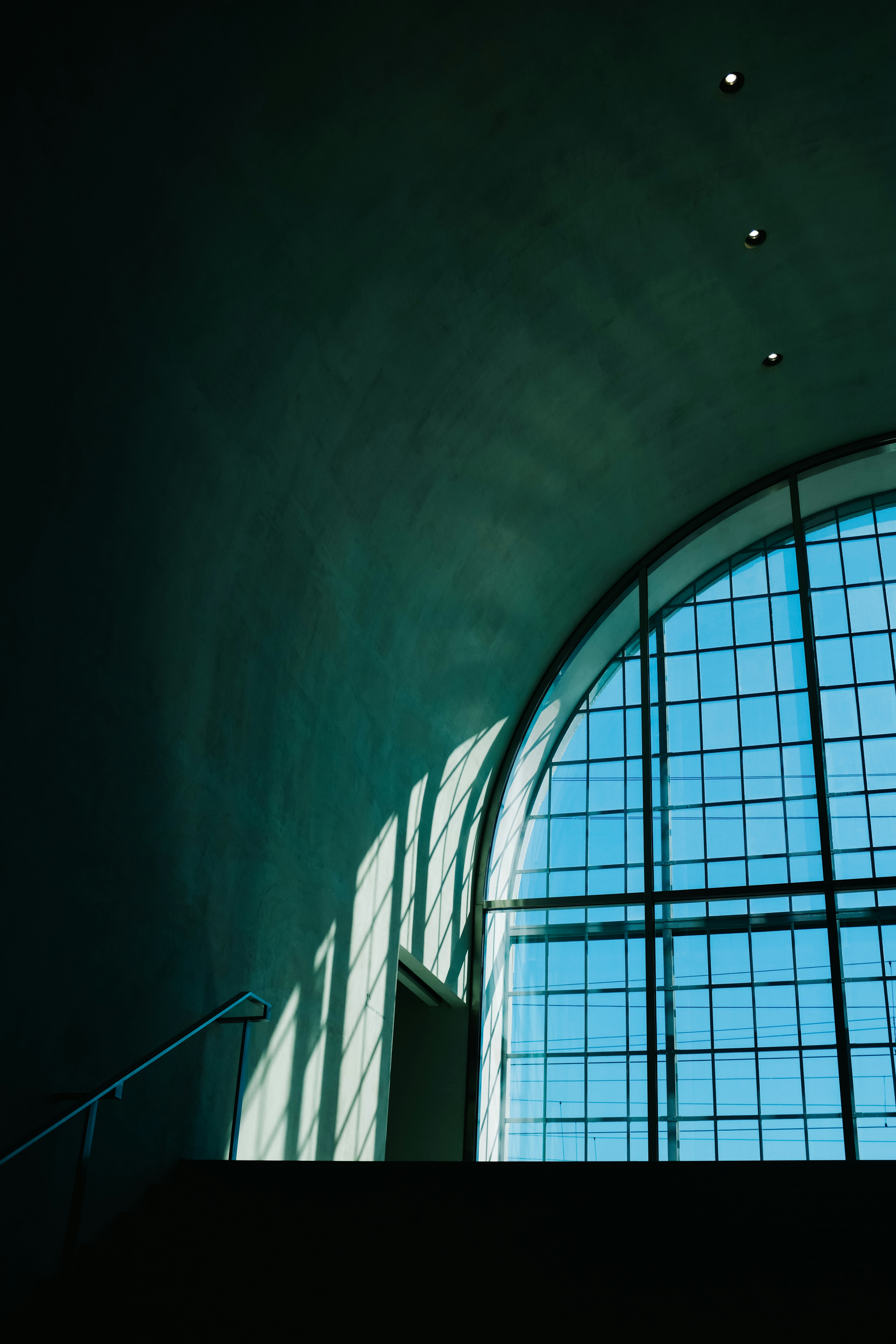 A view of a window from inside a building photo – Free Handrail Image ...