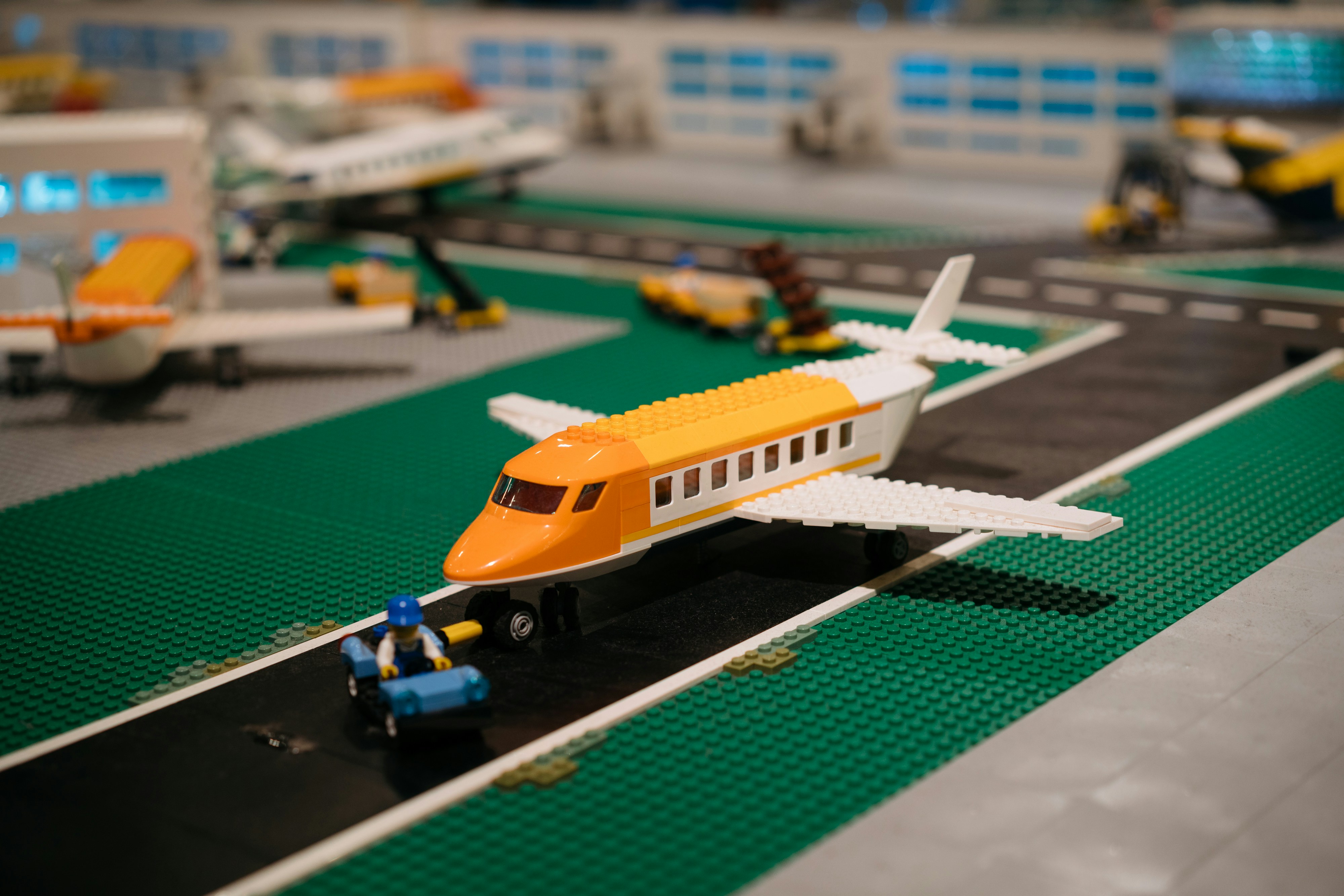 A lego model of a passenger jet on a runway photo – Free Toy Image on ...