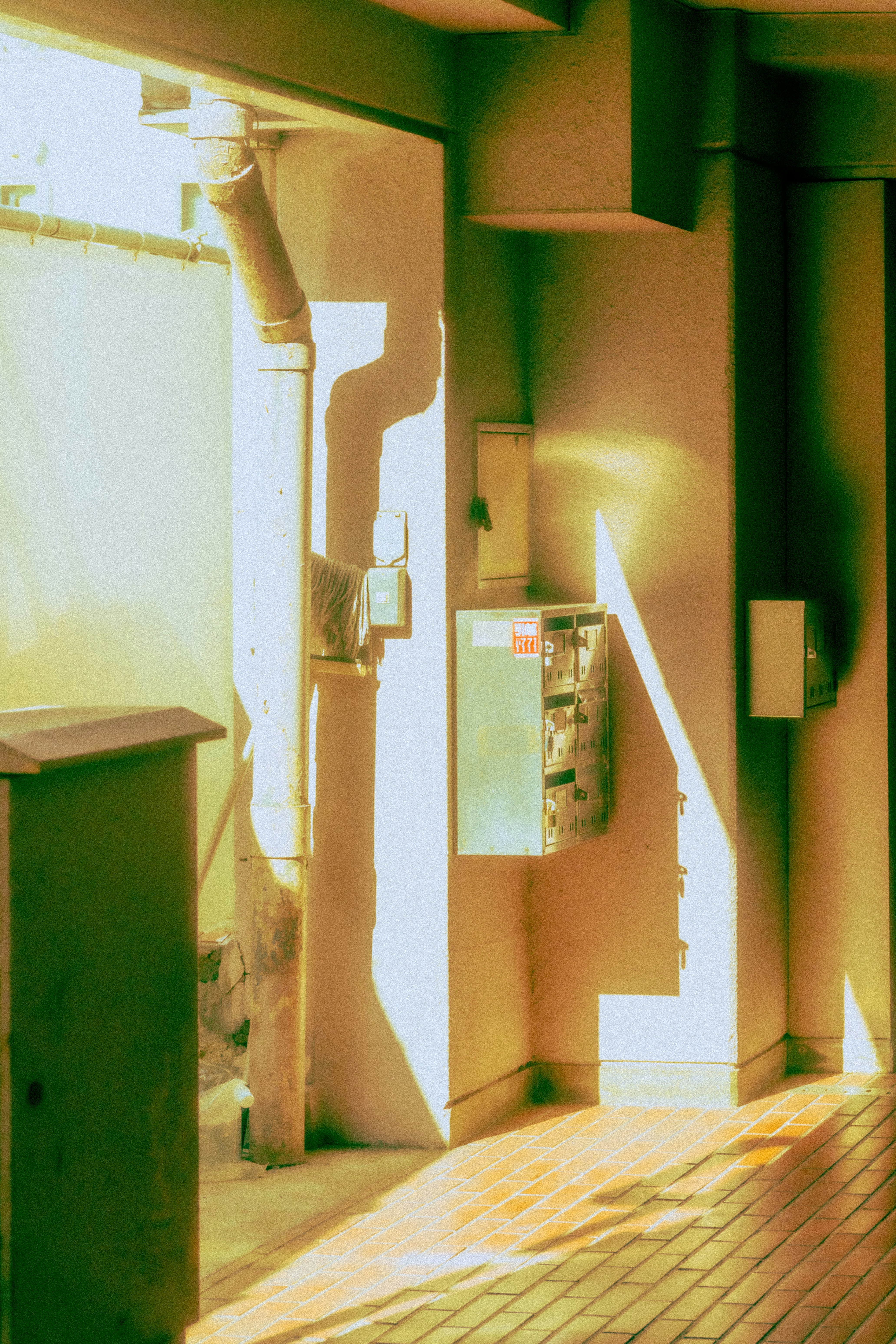 Japanese apartment mailbox. (This photo is Retro style)