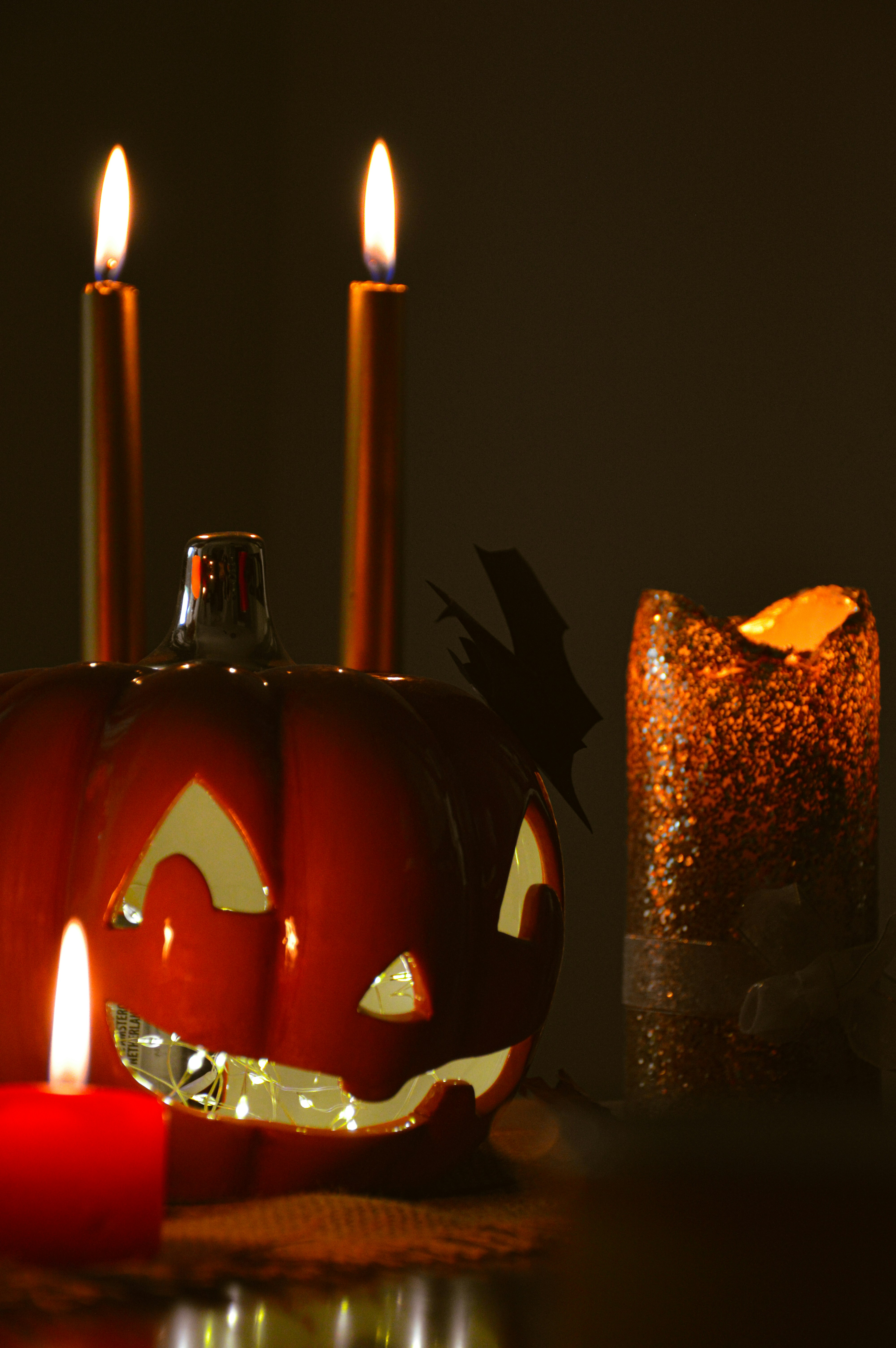 Candlelit Carved Glow: A Halloween Still-Life