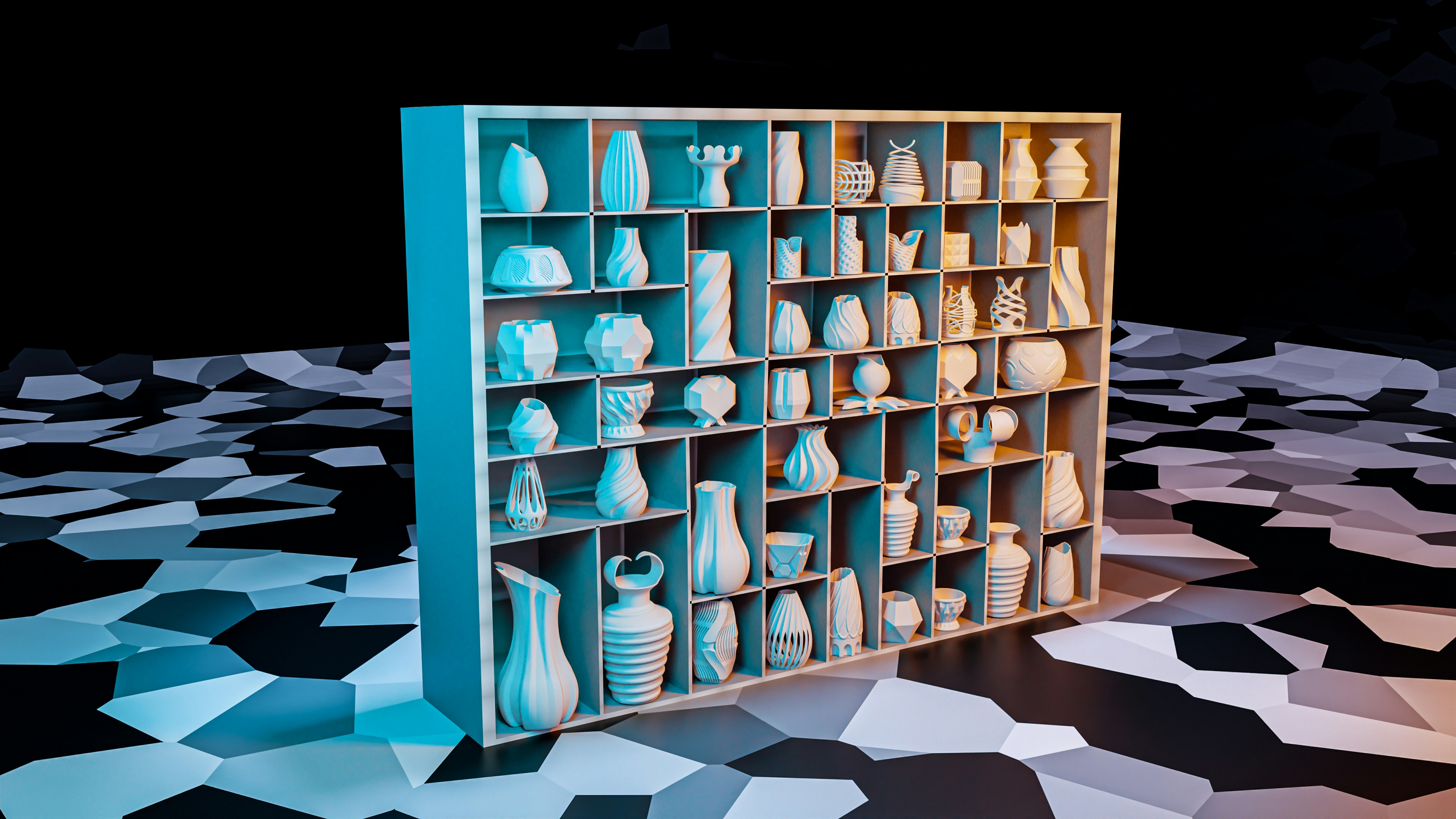 A display case filled with lots of white vases photo – Free Flower ...