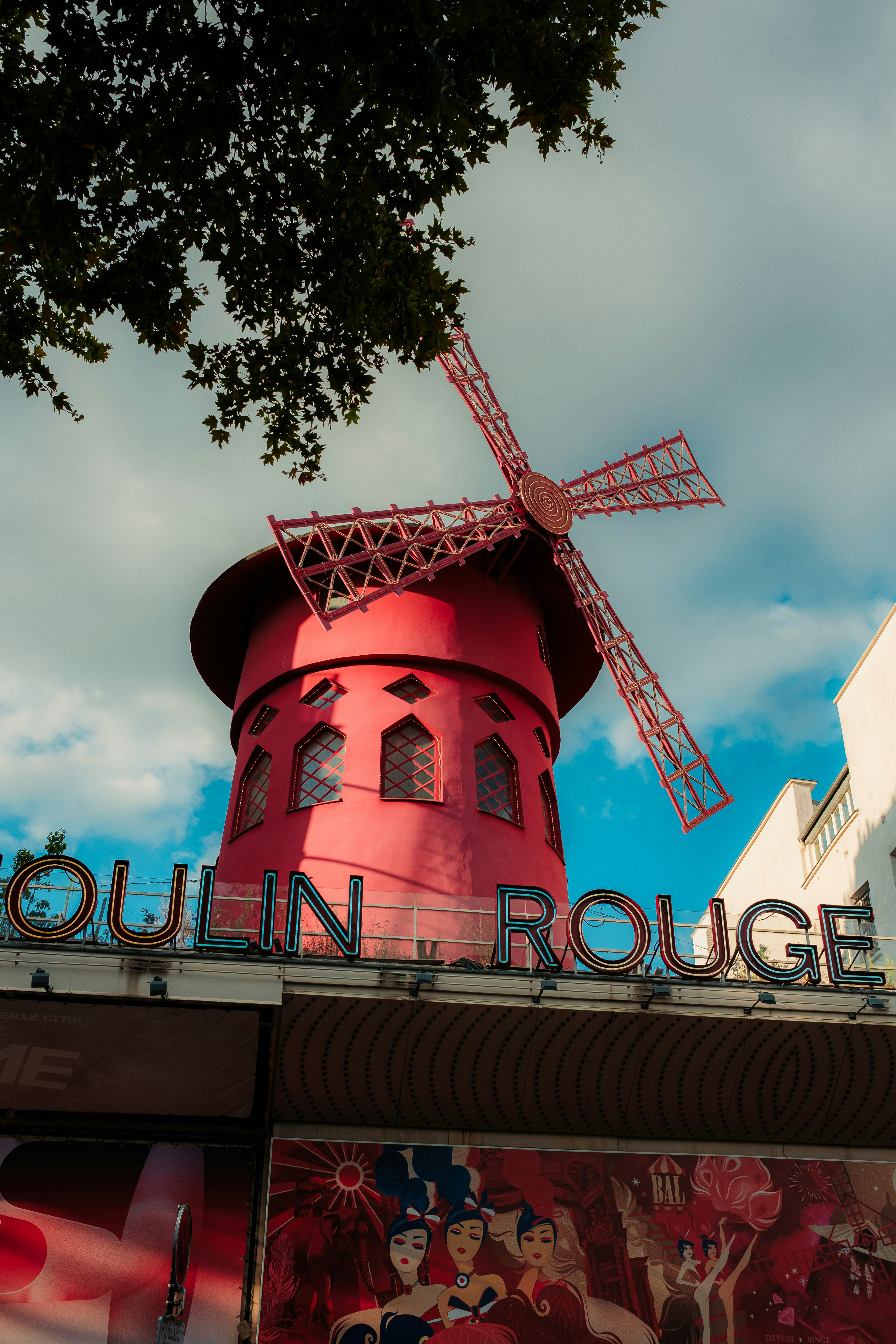 Crimson Windmill Over the Moulin Rouge