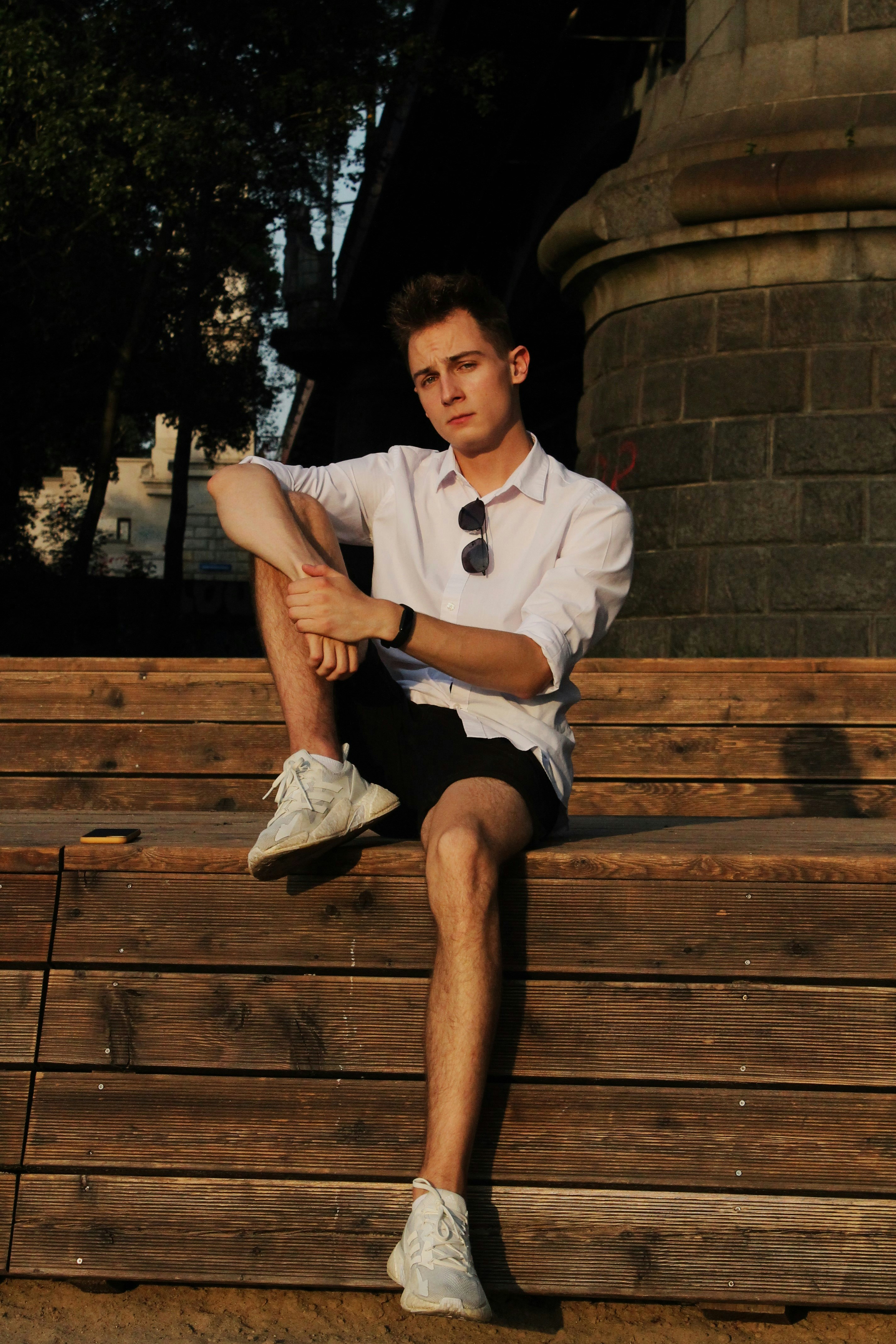 Benchside Stillness: A Quiet Portrait Under the Bridge