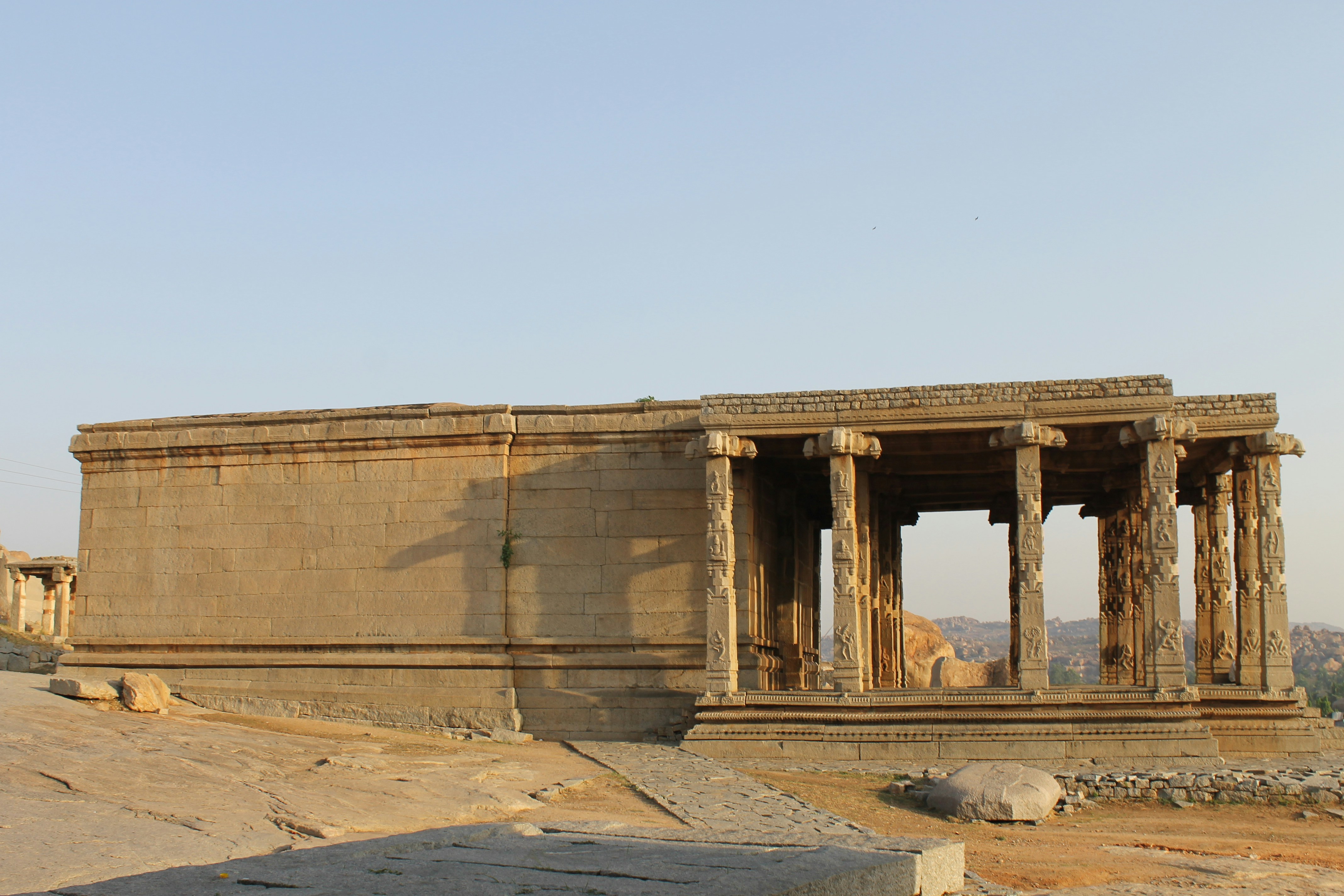 Echoes of Stone: The Sunlit Portico of a Desert Temple