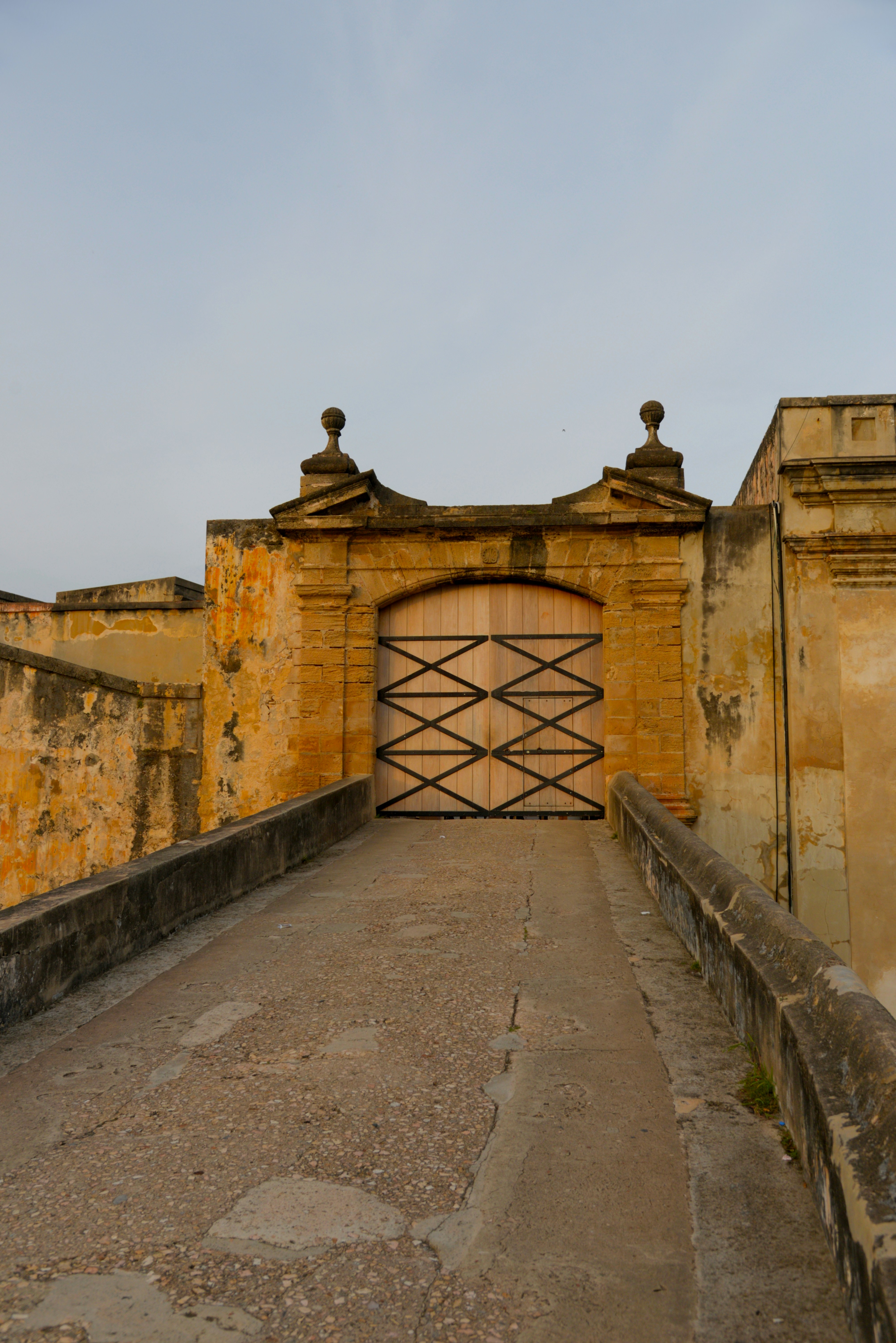 Amber Gate at the End of a Weathered Ramp
