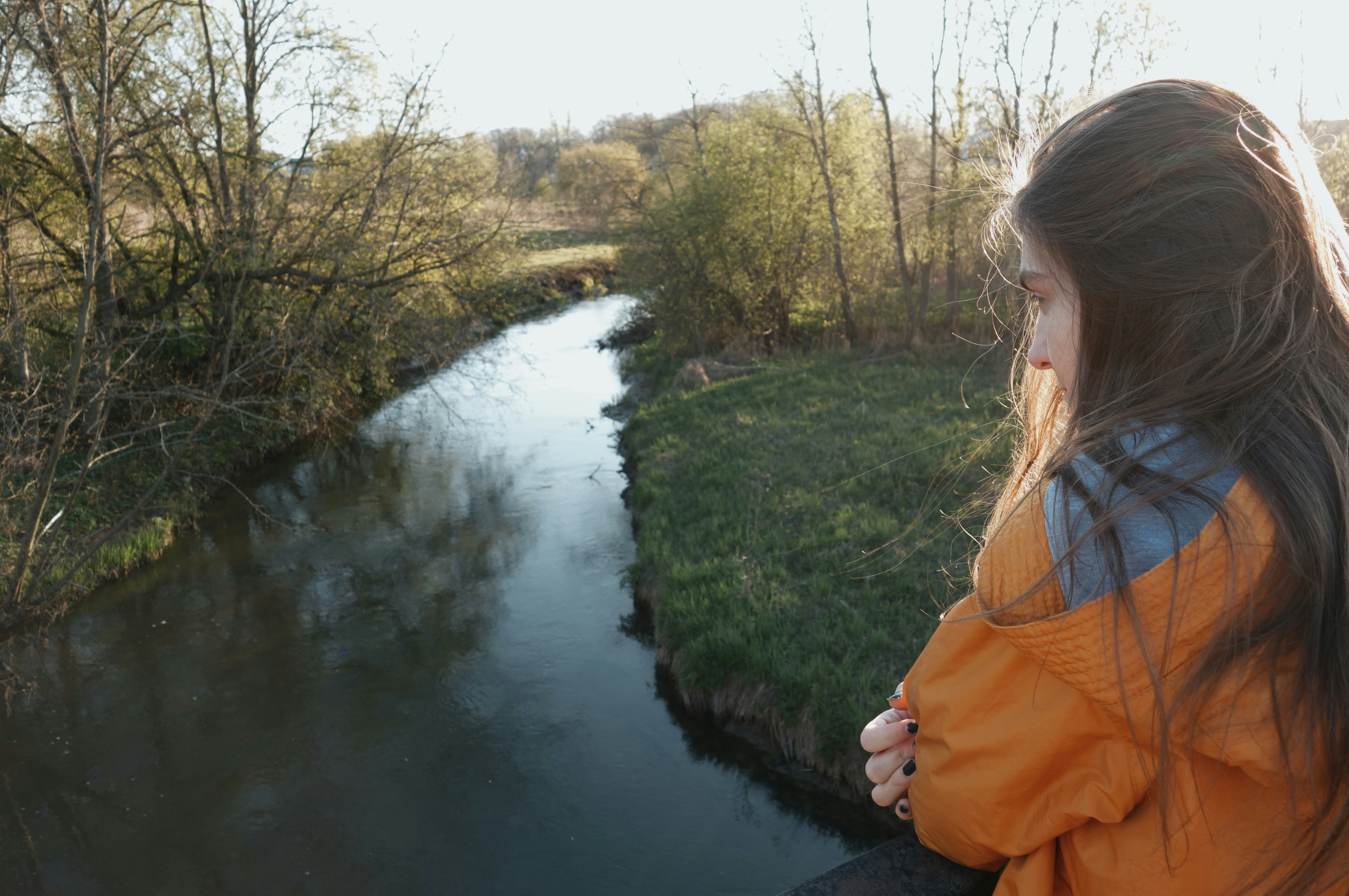 Orange at the Bend: Contemplation Along a Narrow River