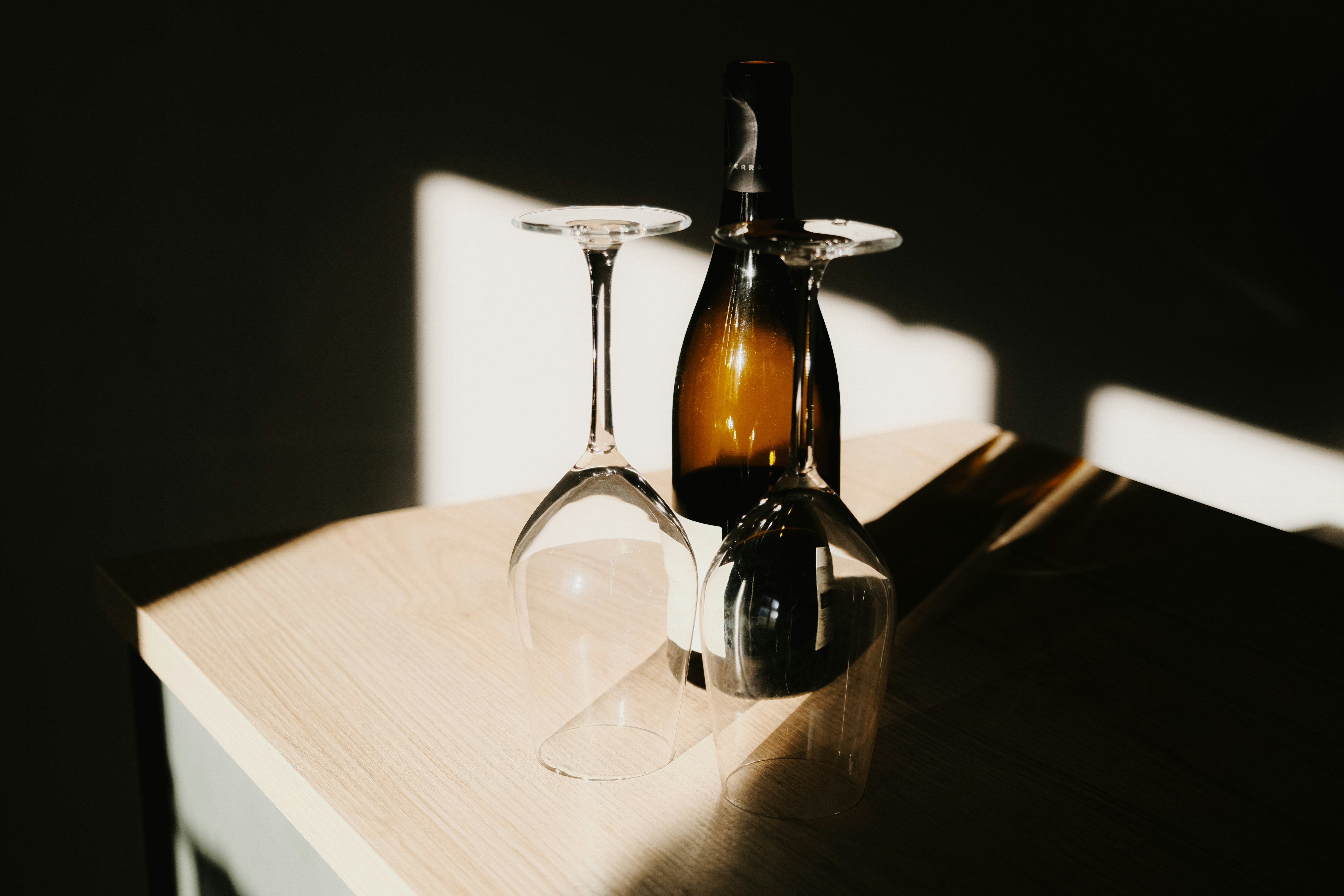 Stripes of Light on a Quiet Table: A Bottled Moment