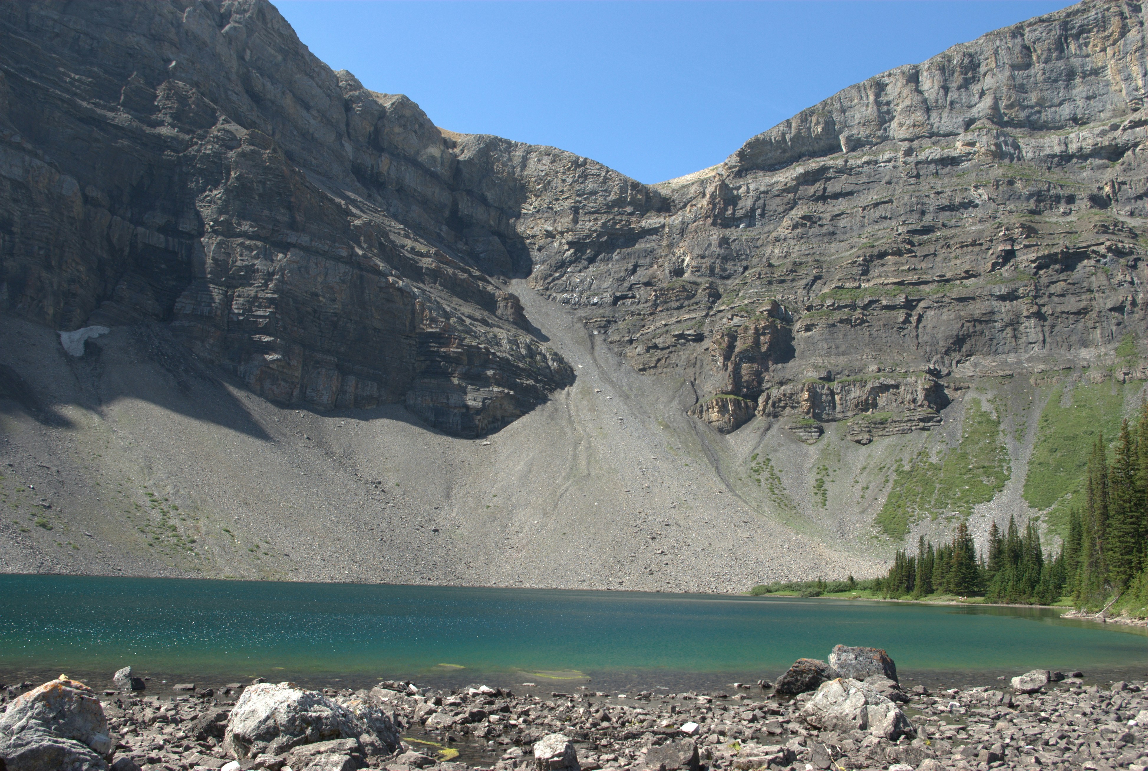 Emerald Basin Between Steep Ridges