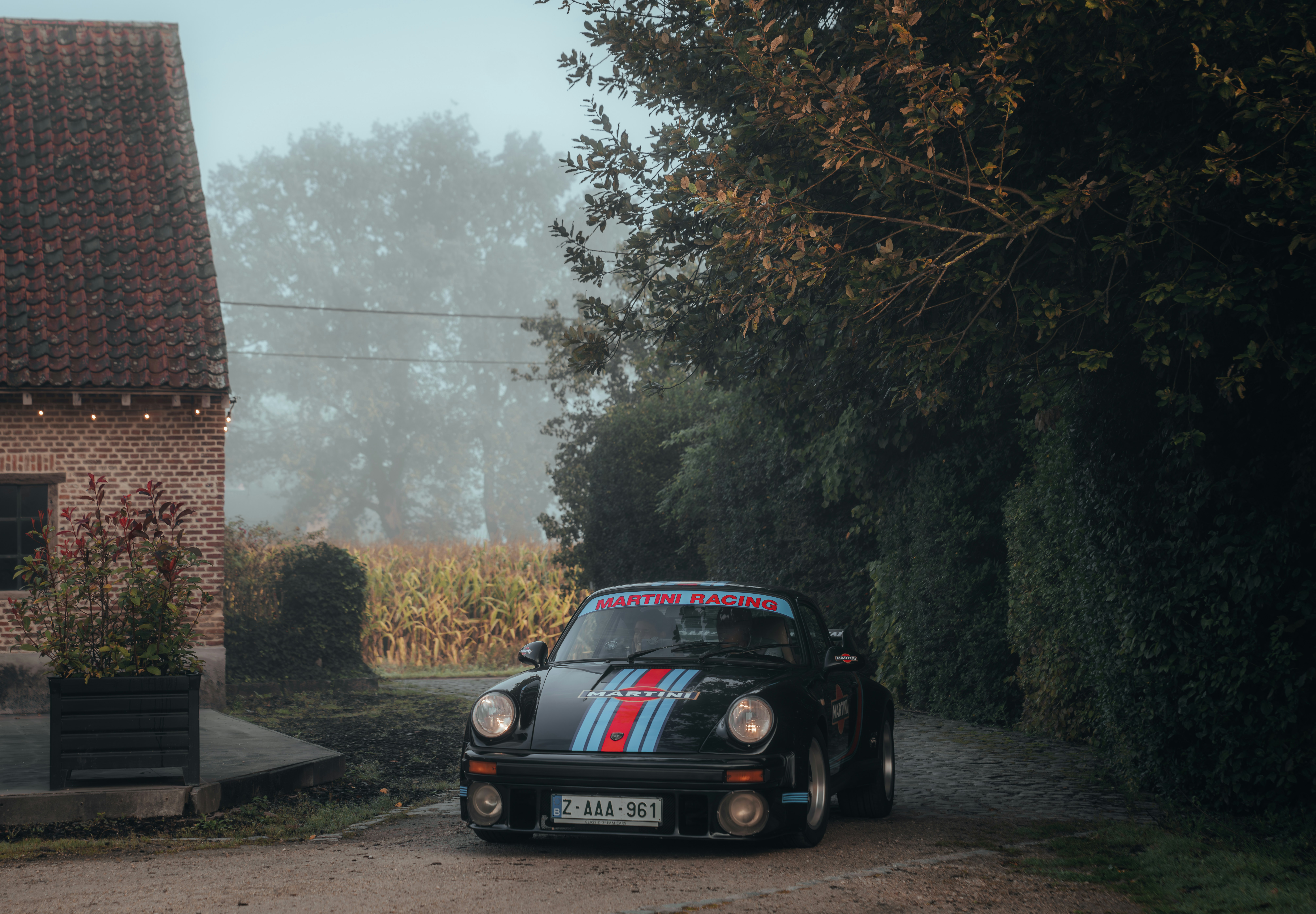 A Vintage Racer Emerges from the Fog