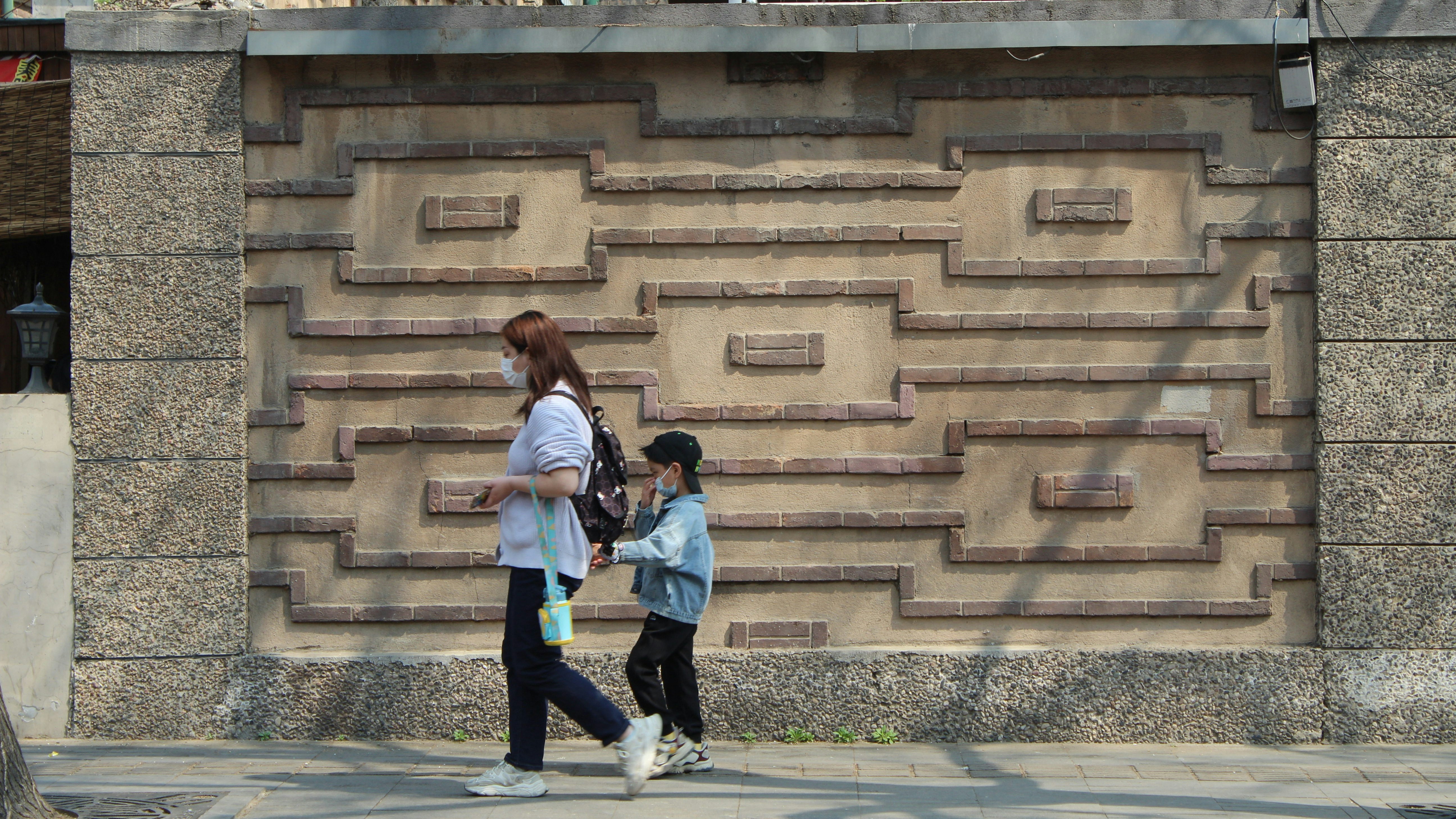 Streetside Tessellation: A Quiet Walk Past a Geometric Wall