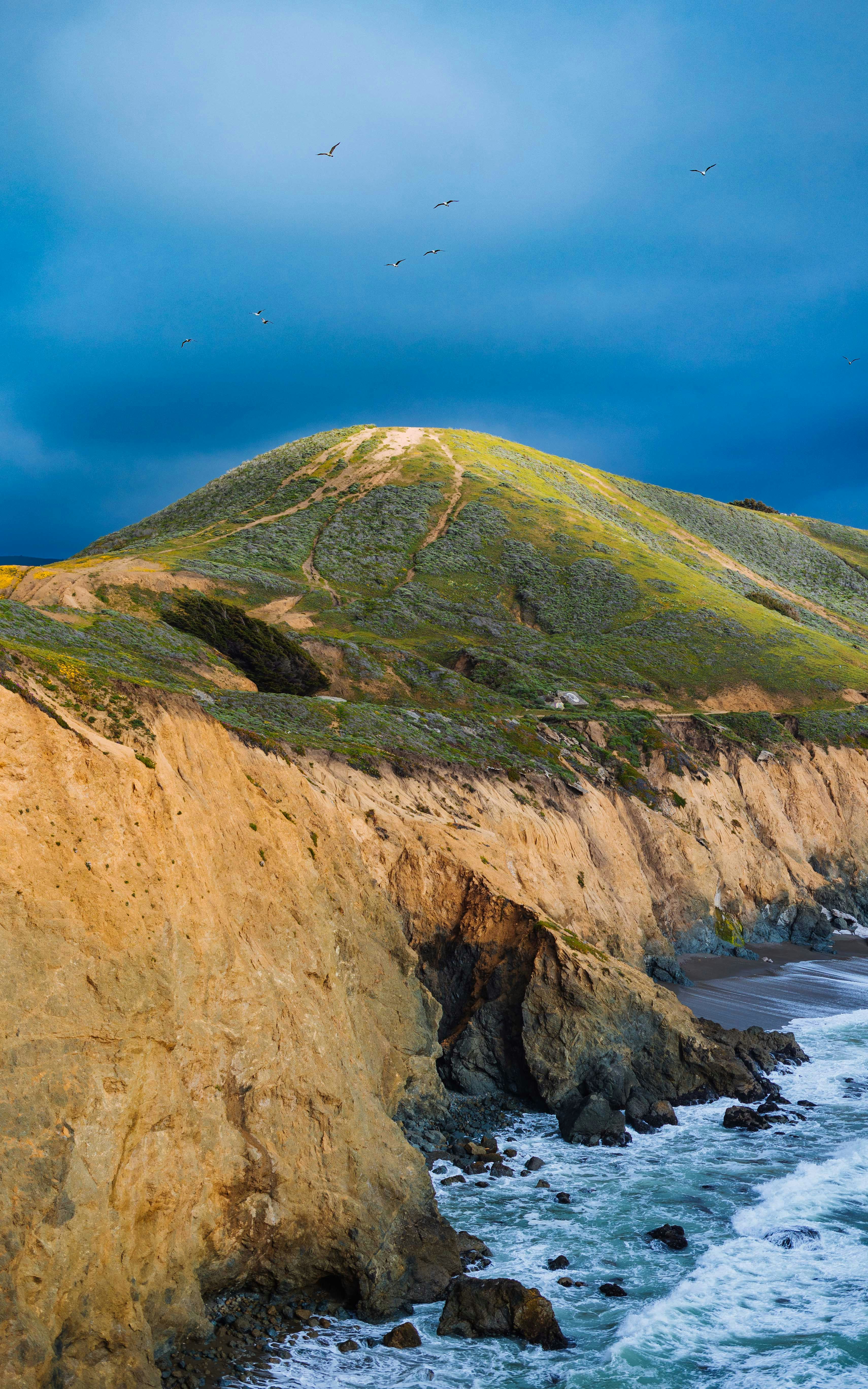 Mori Point with a streak of Golden Hour Light