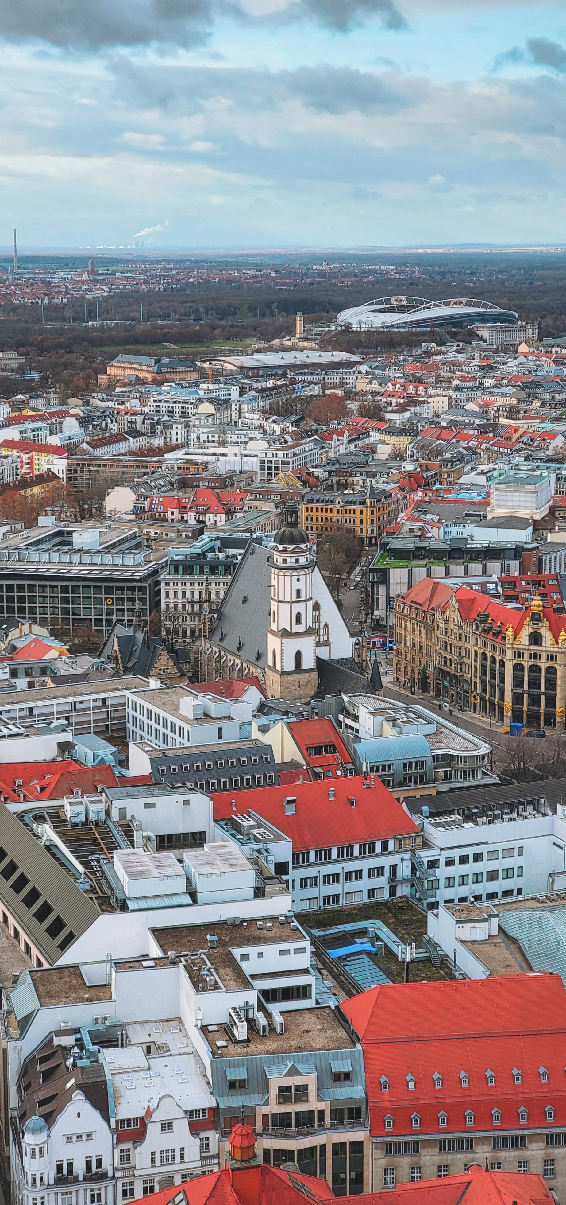 View of Leipzig from above. | a view of a city from the top of a building