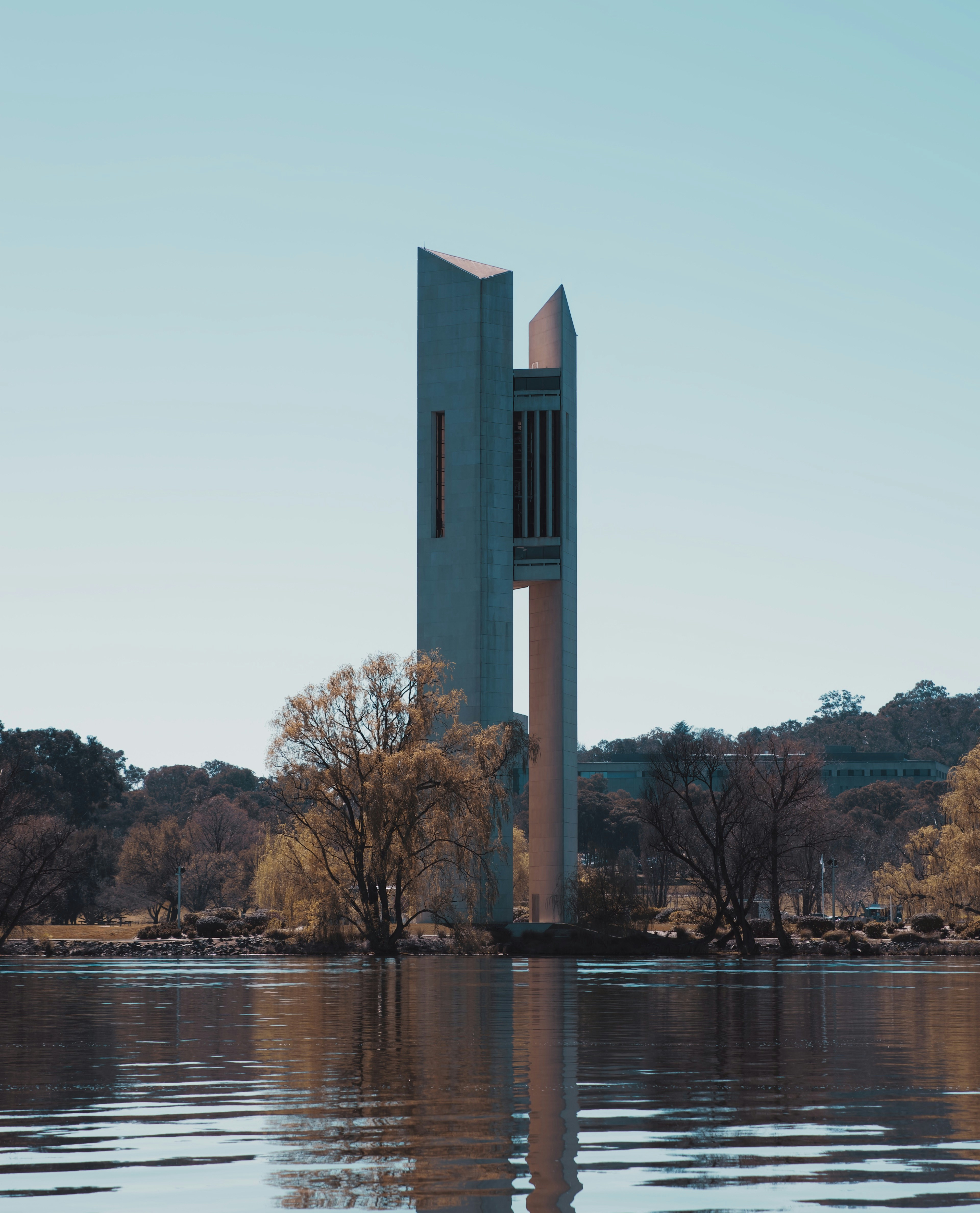 Tower over the River: A solitary beacon rising from the lakeside