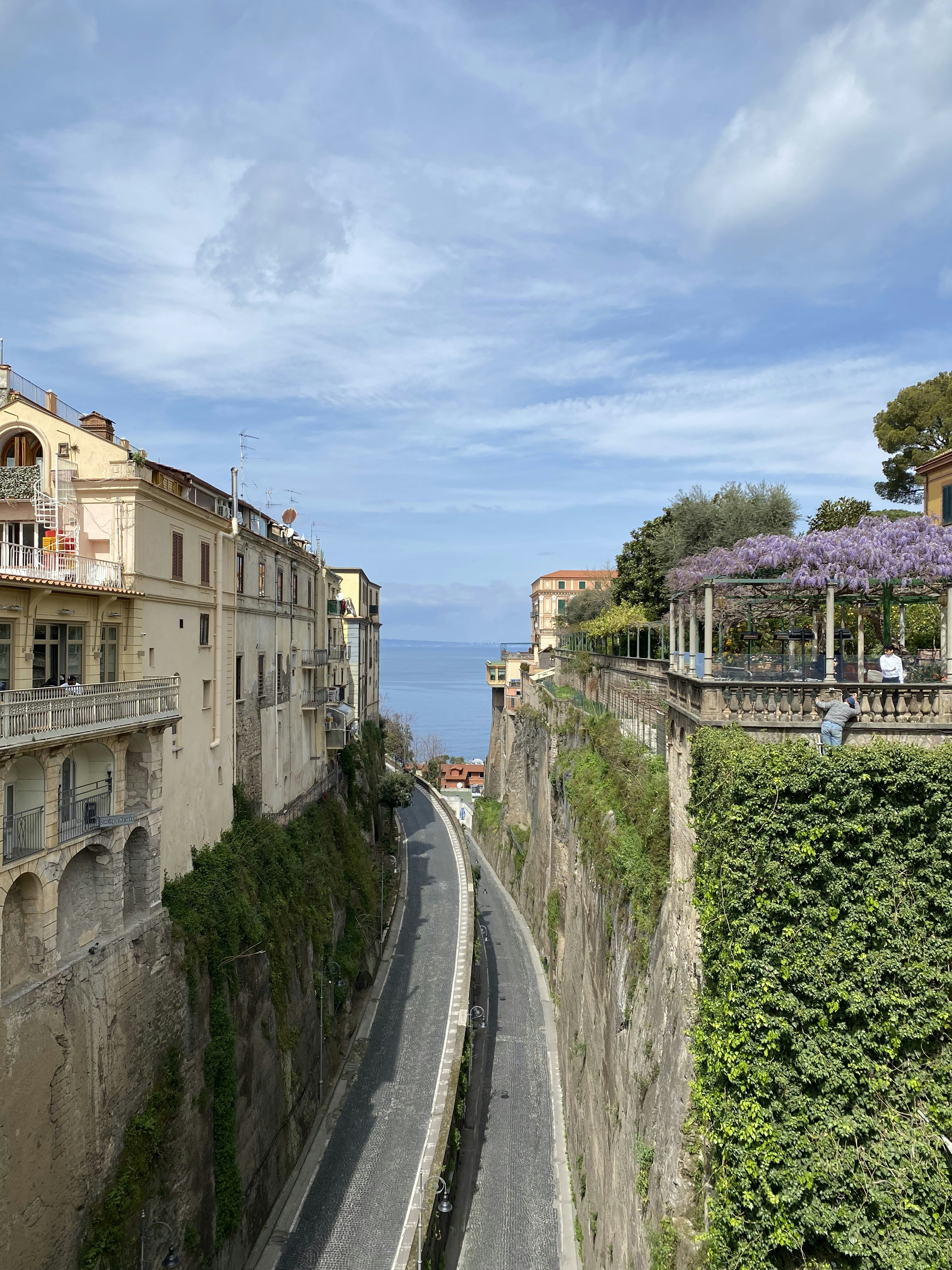 Cliffside Route to the Sea: A Mediterranean Gorge Descends Toward the Horizon