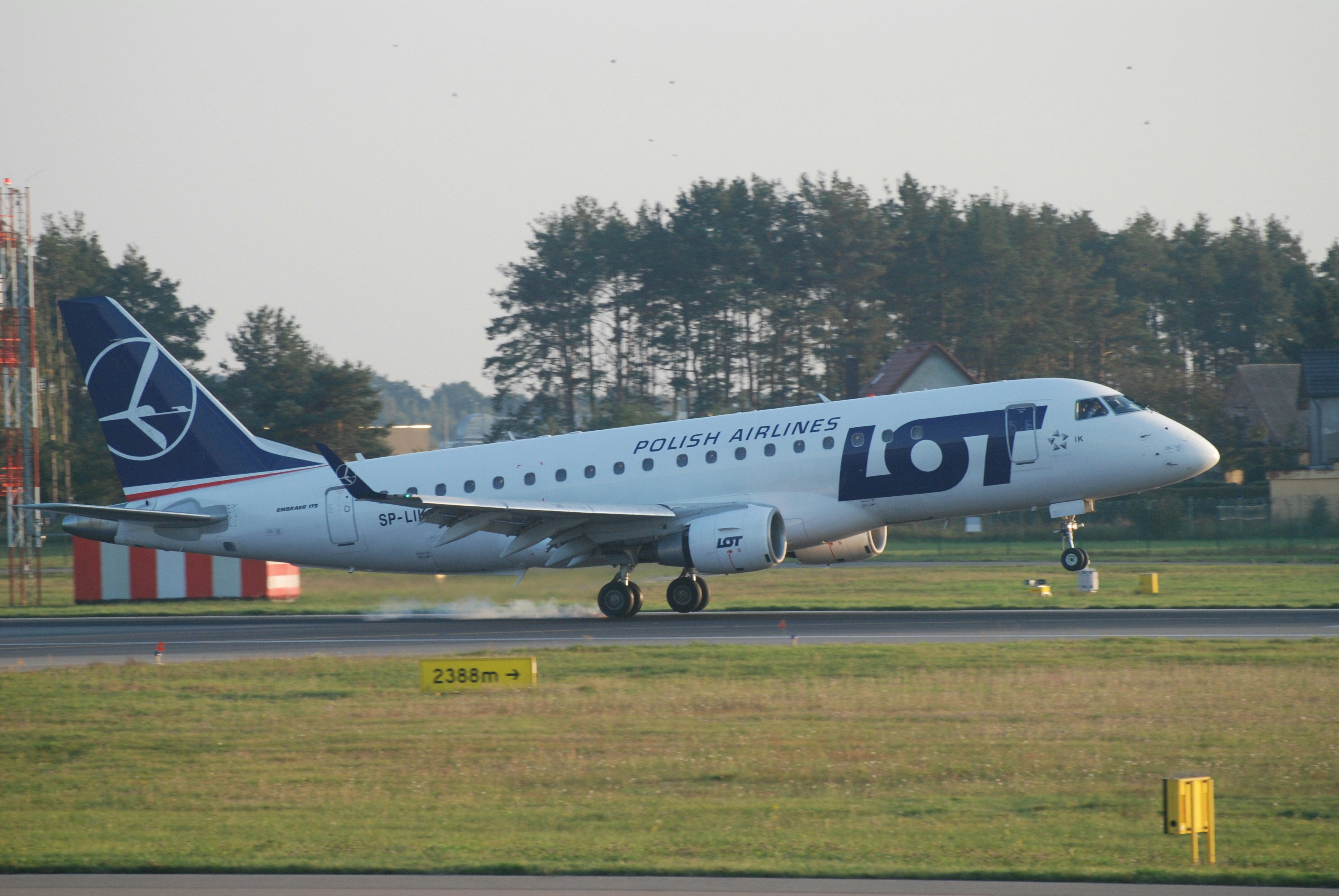 LOT Polish Airlines Taxiing Under a Pale Sky
