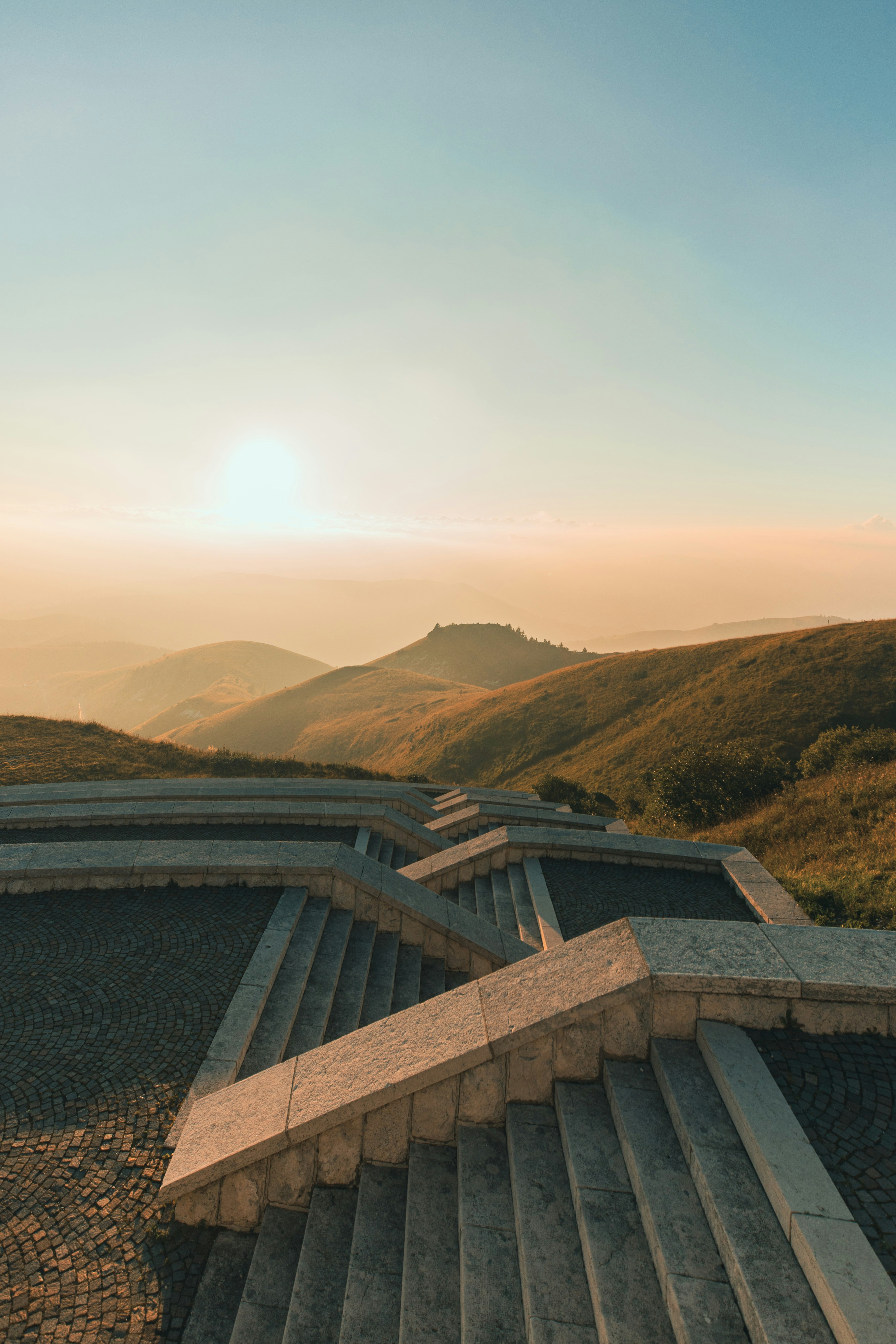 Terraced Staircase Toward a Golden Horizon
