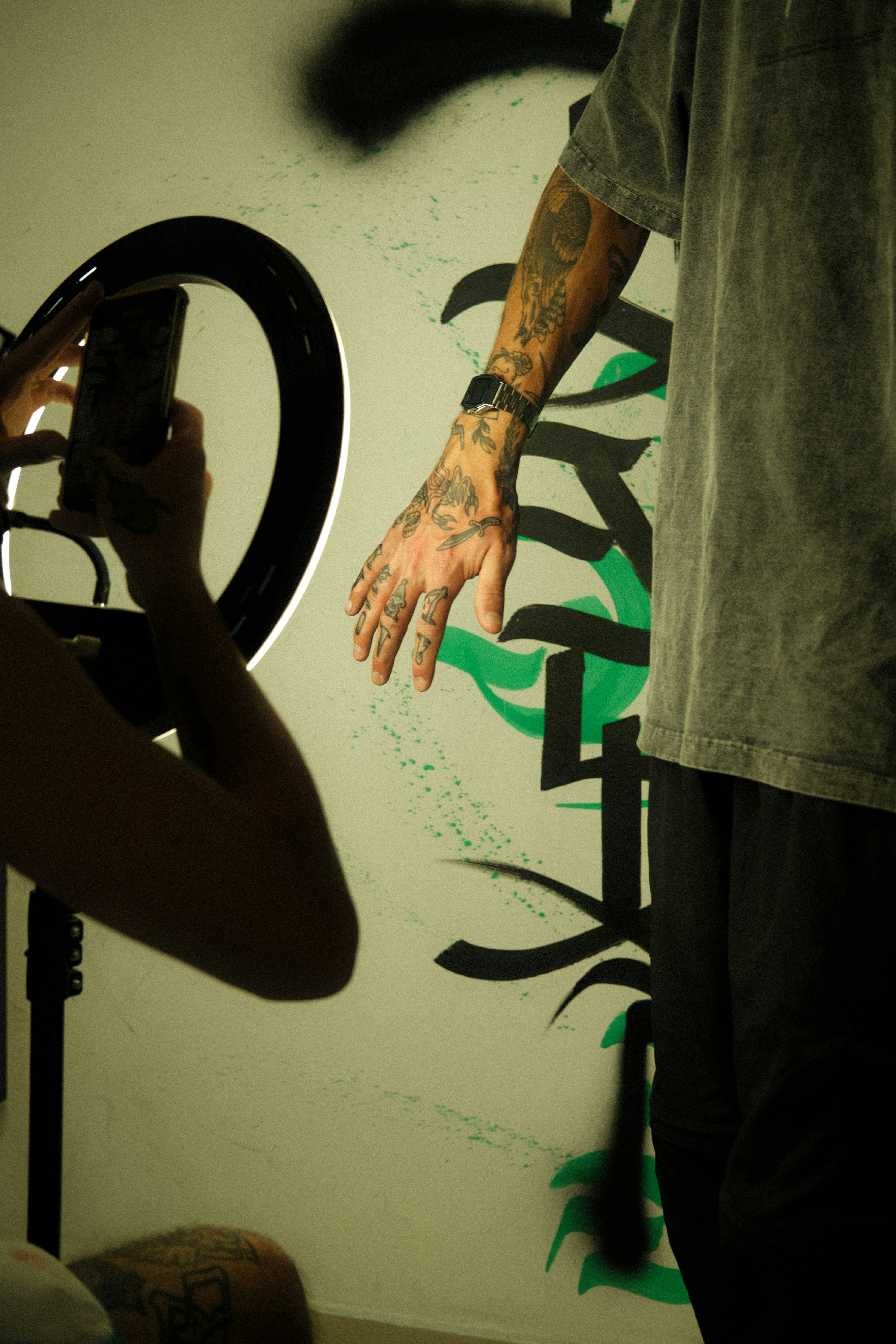 Ink and Ring Light: A Graffiti Studio Moment