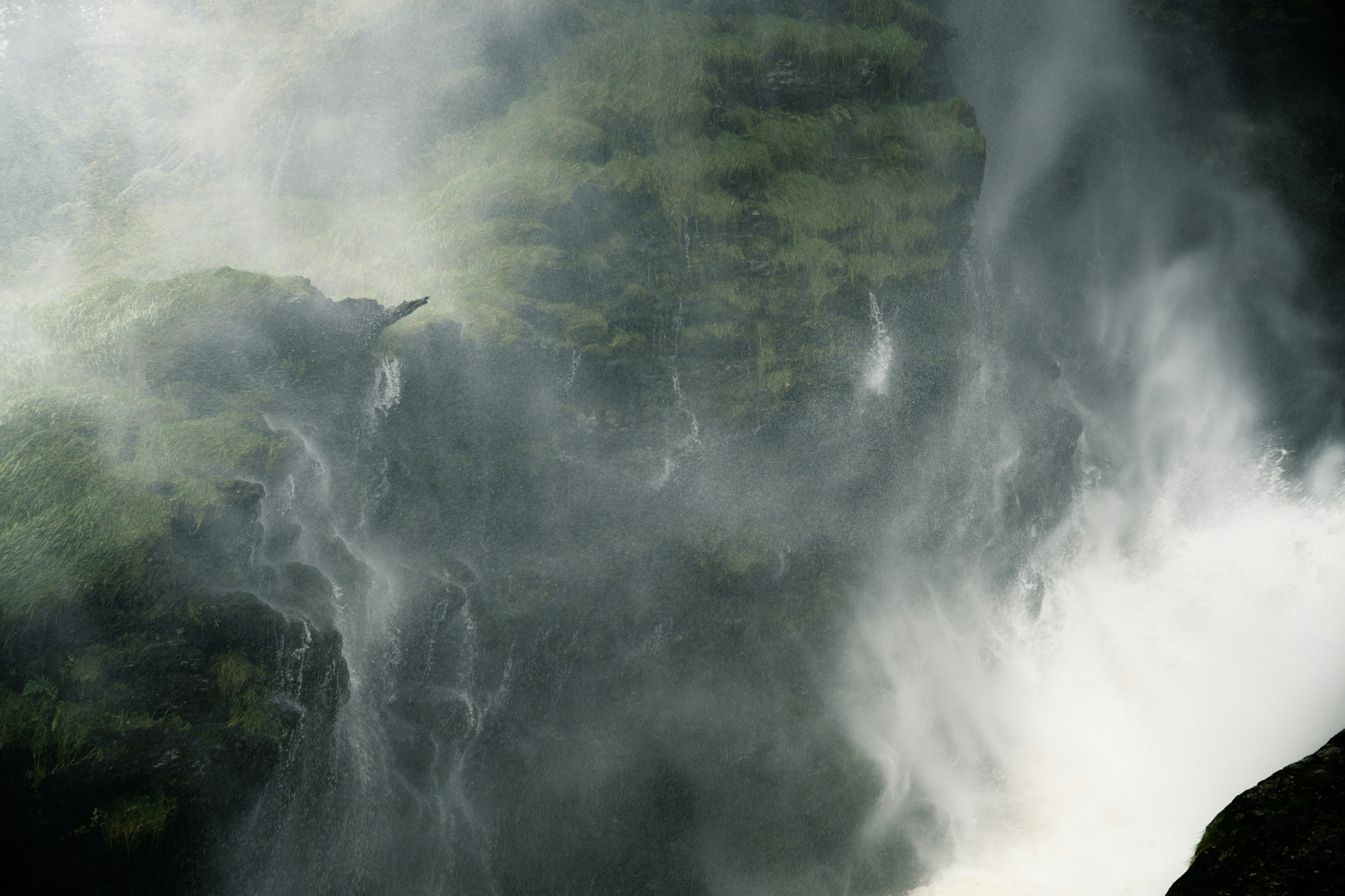 A large waterfall with mist coming out of it photo – Free Grey Image on ...