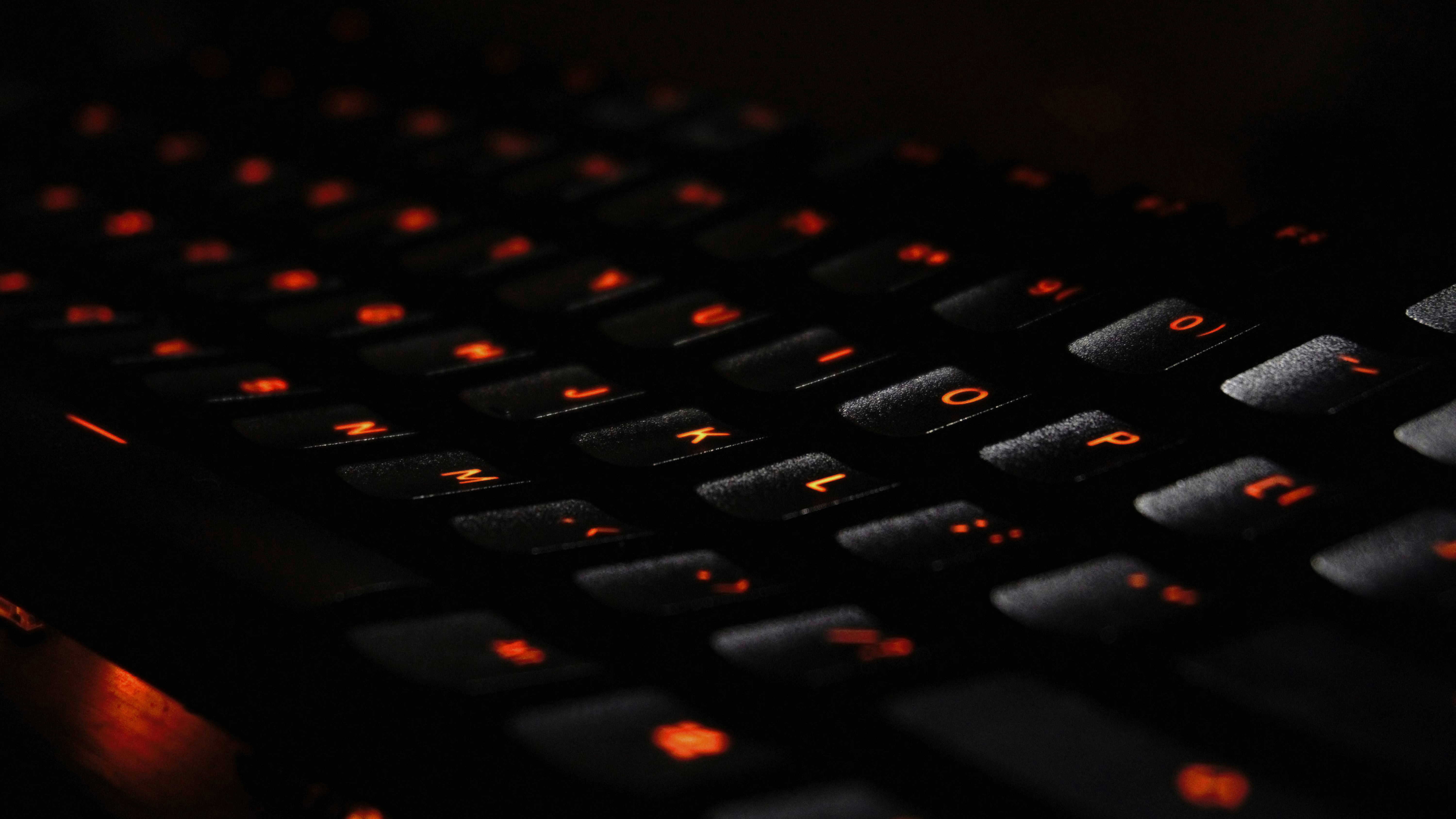 A close up of a black keyboard with red keys photo – Free Gaming Image ...