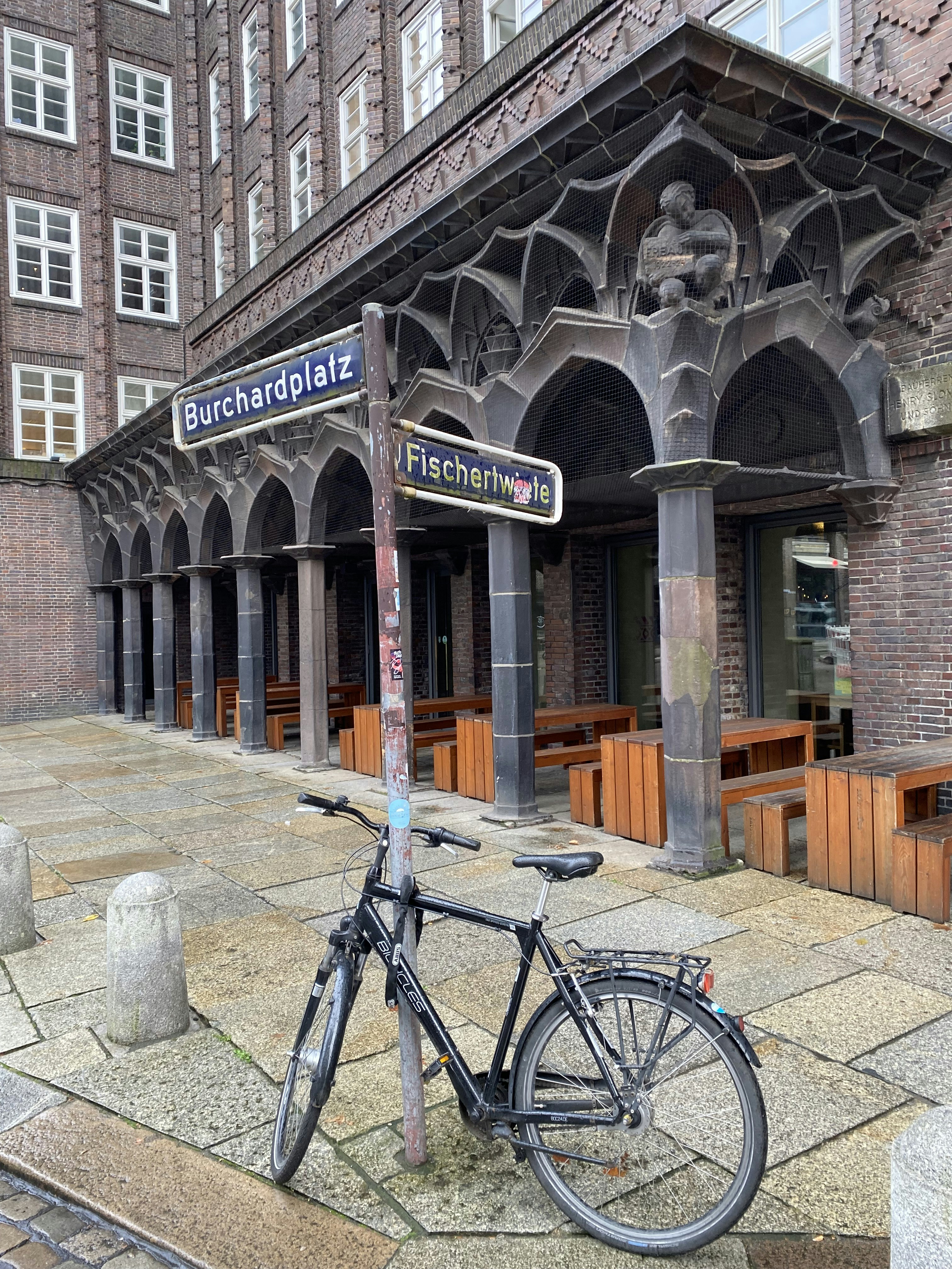 Bike Under the Brick-Arcade at Burchardplatz