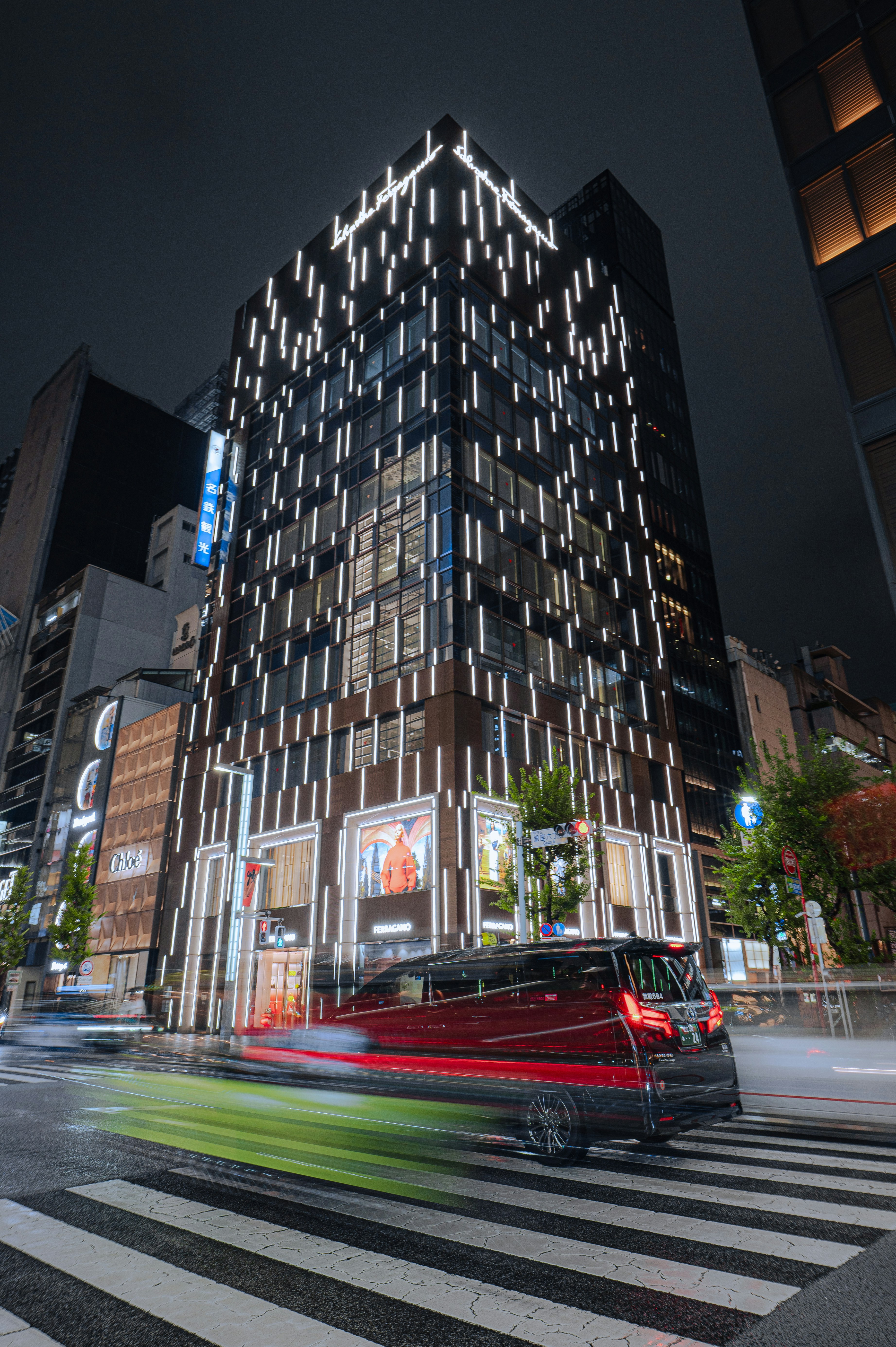 Neon Facade Overlook: Nightlife On a City Corner