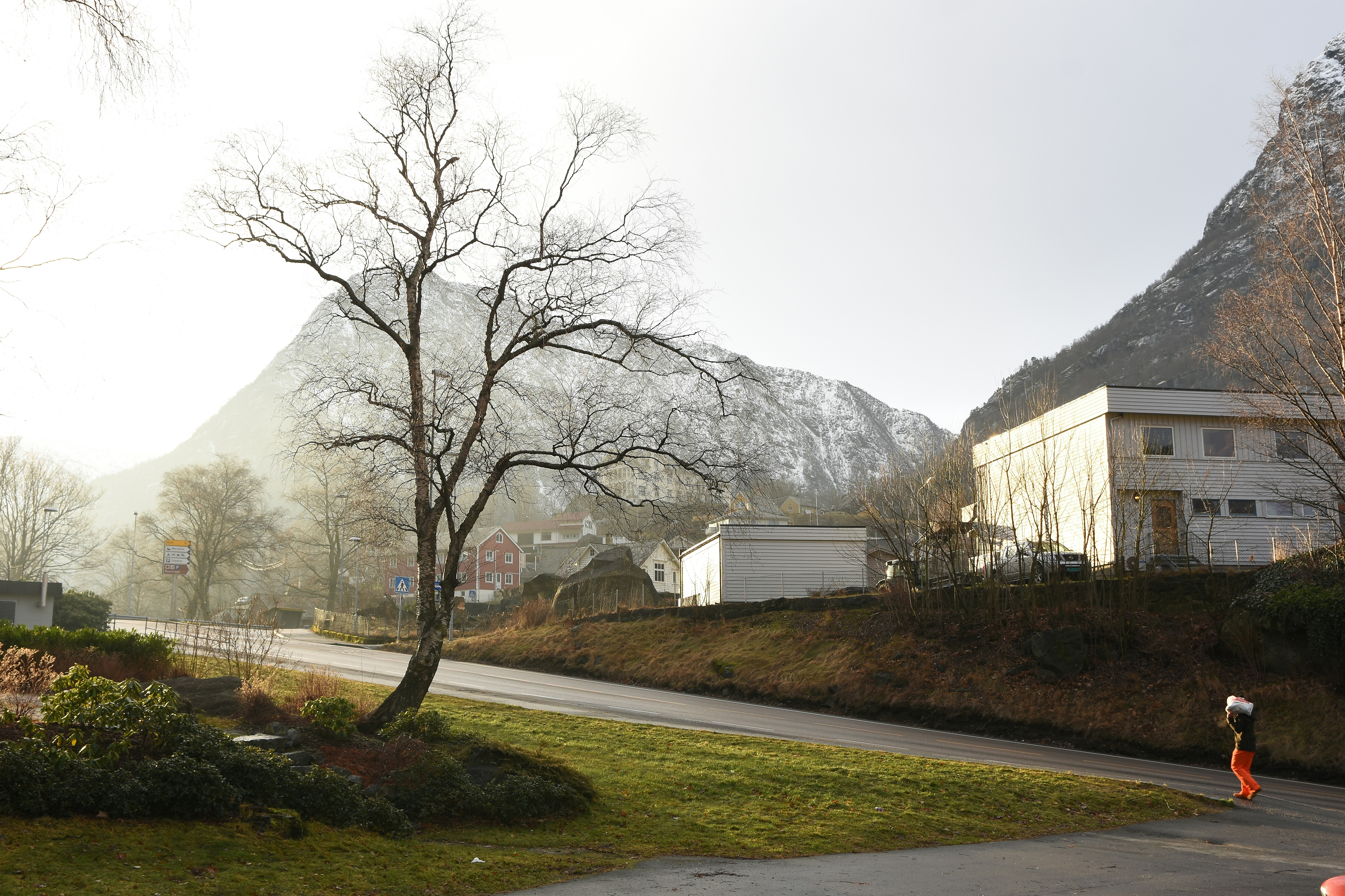 Crossroad in a Quiet Valley Town