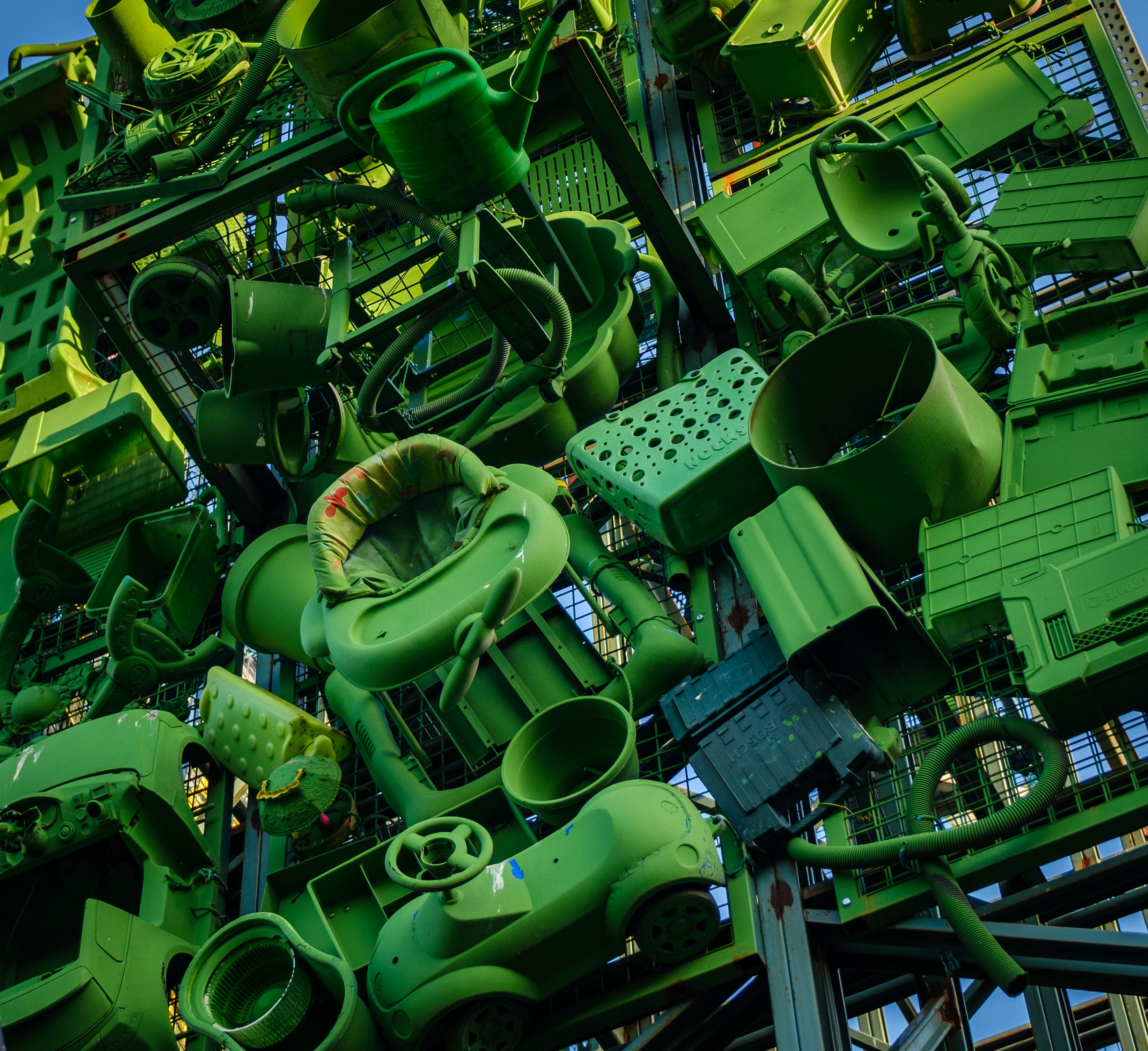 A bunch of green objects that are stacked together photo – Free Recycle ...