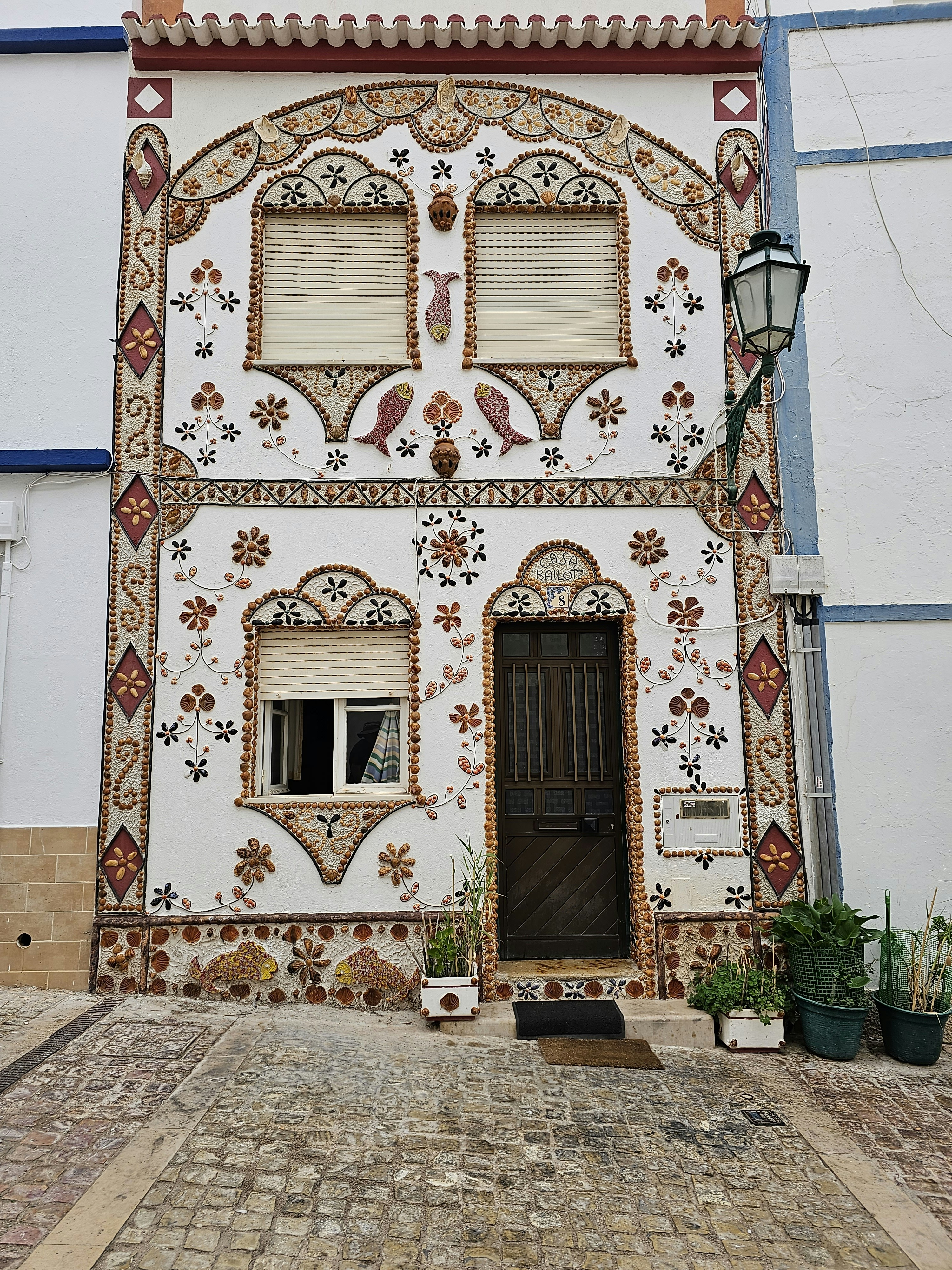 House decorated with seashells in Albufeira, Portugal