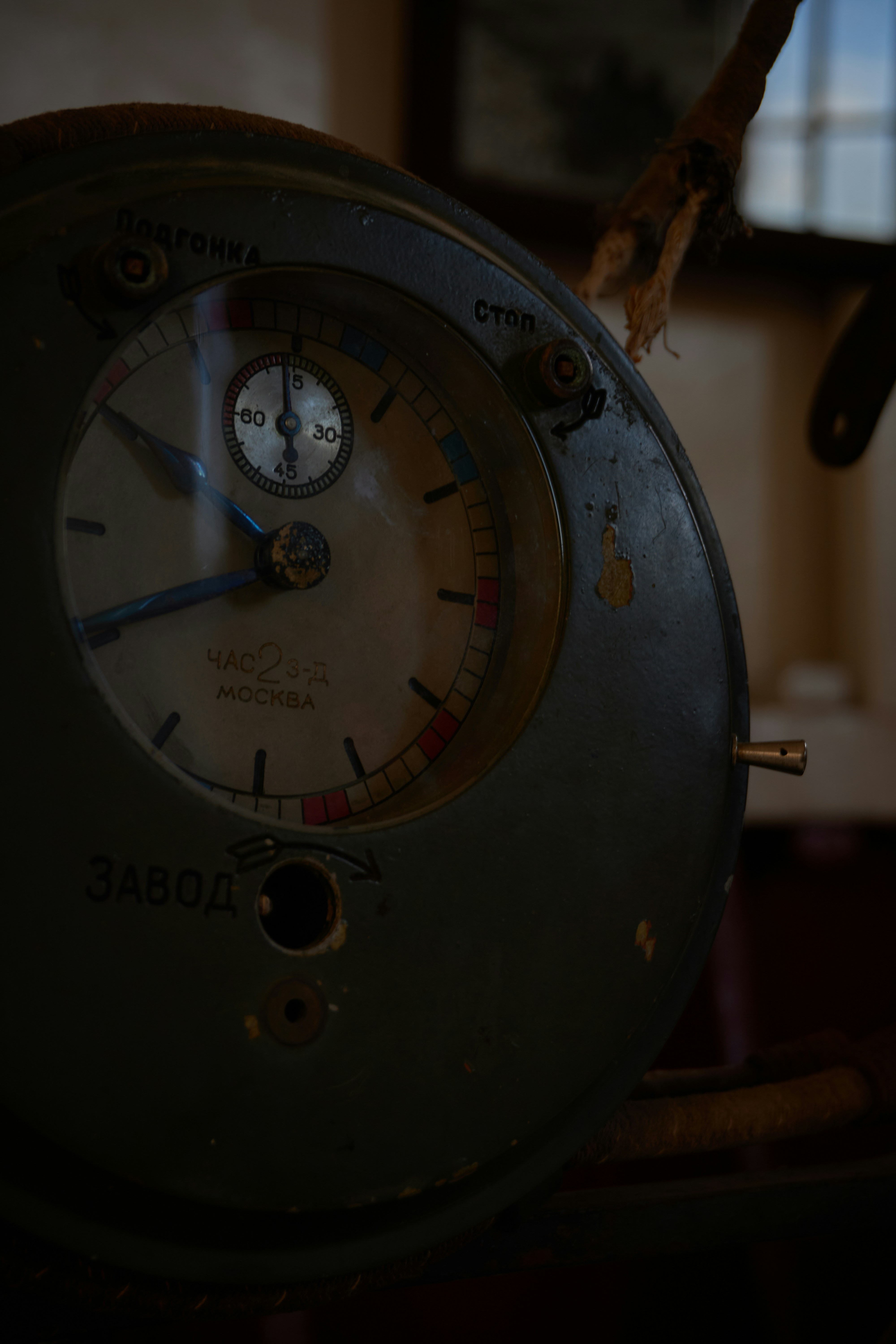 Industrial Clockwork in Dim Workshop