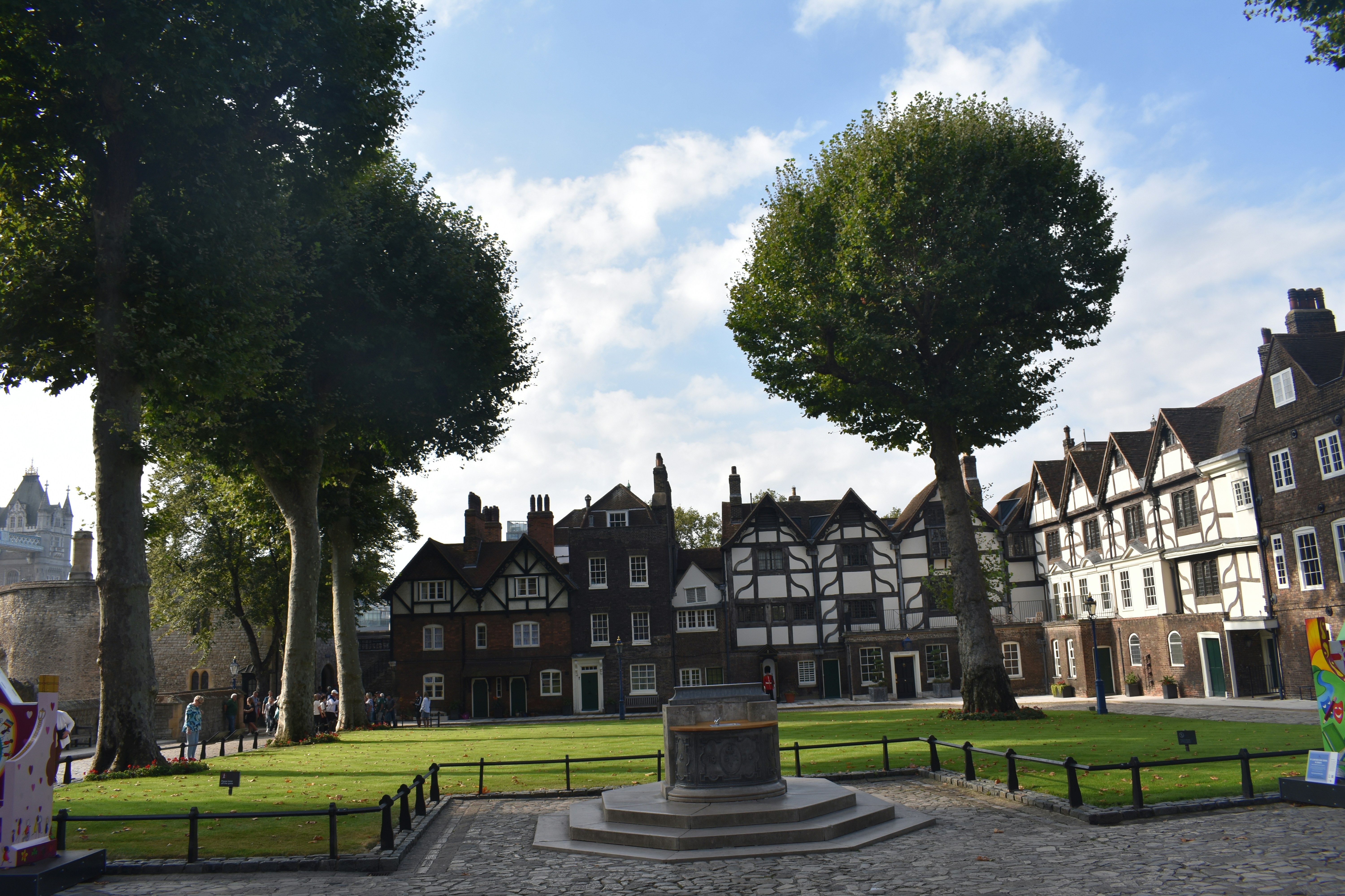 The Tower Green inside the Tower of London UK
