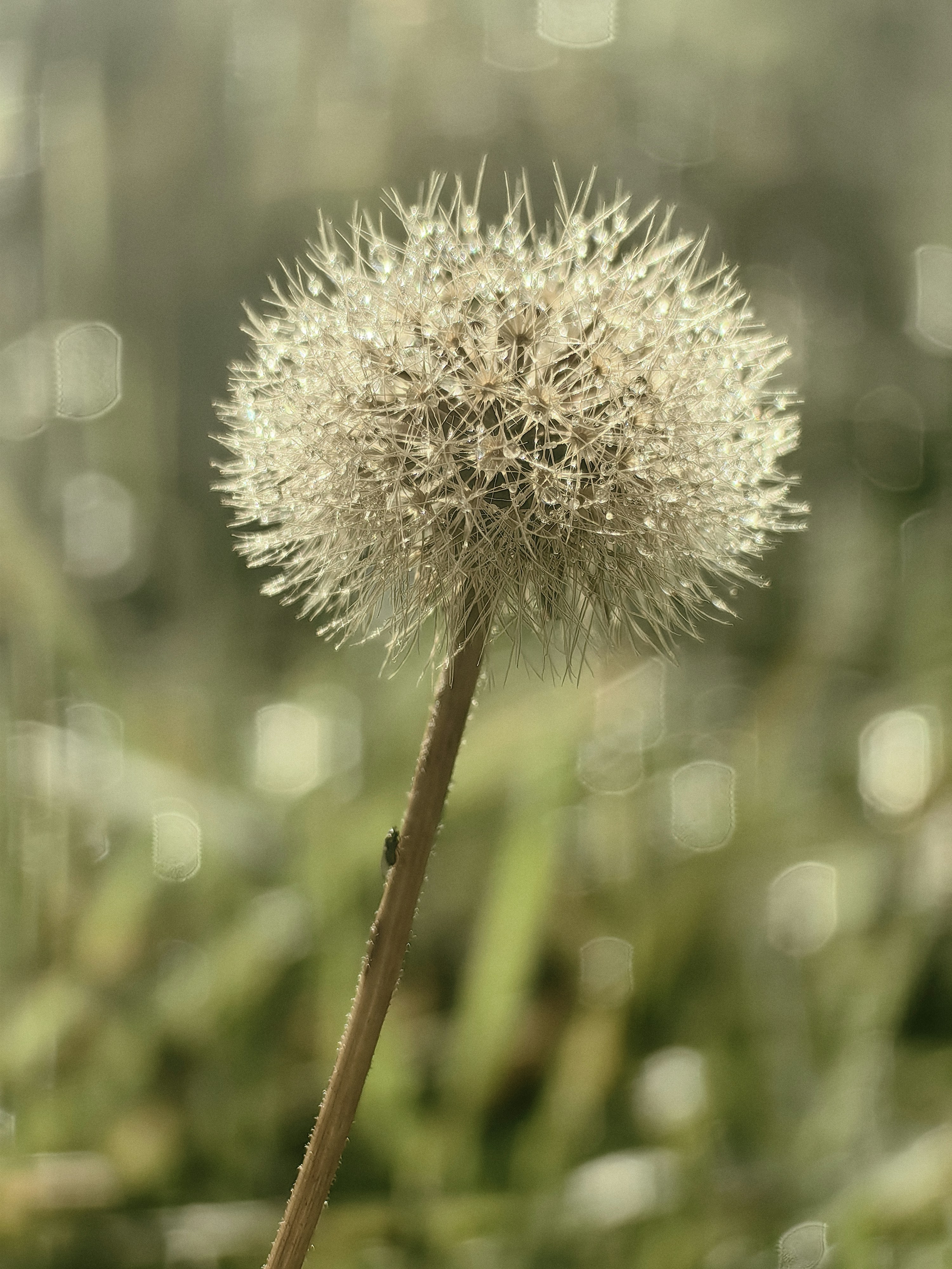 a close up of a dandelion in a field