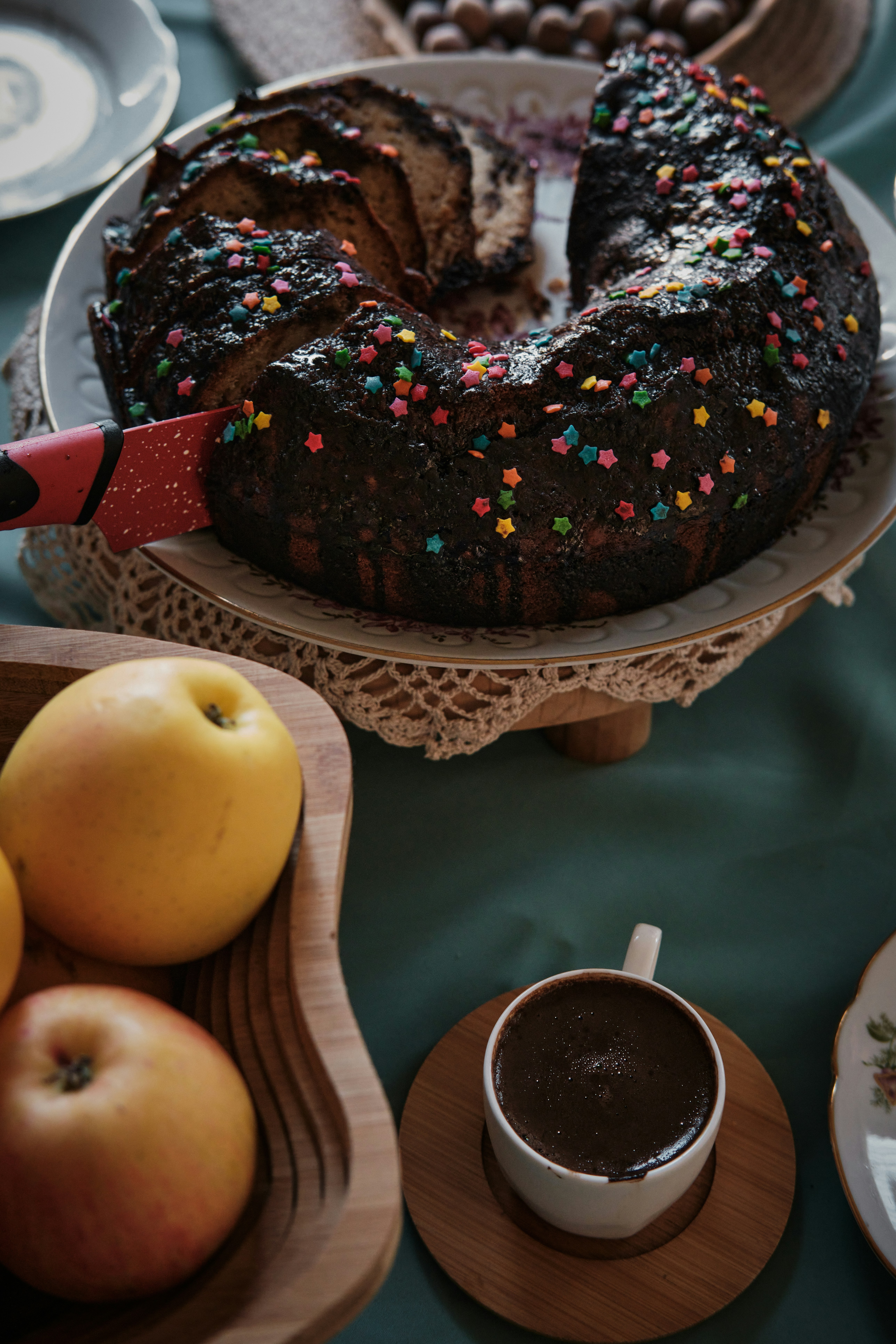 Sprinkled Chocolate Bundt: A Cozy Tabletop Moment