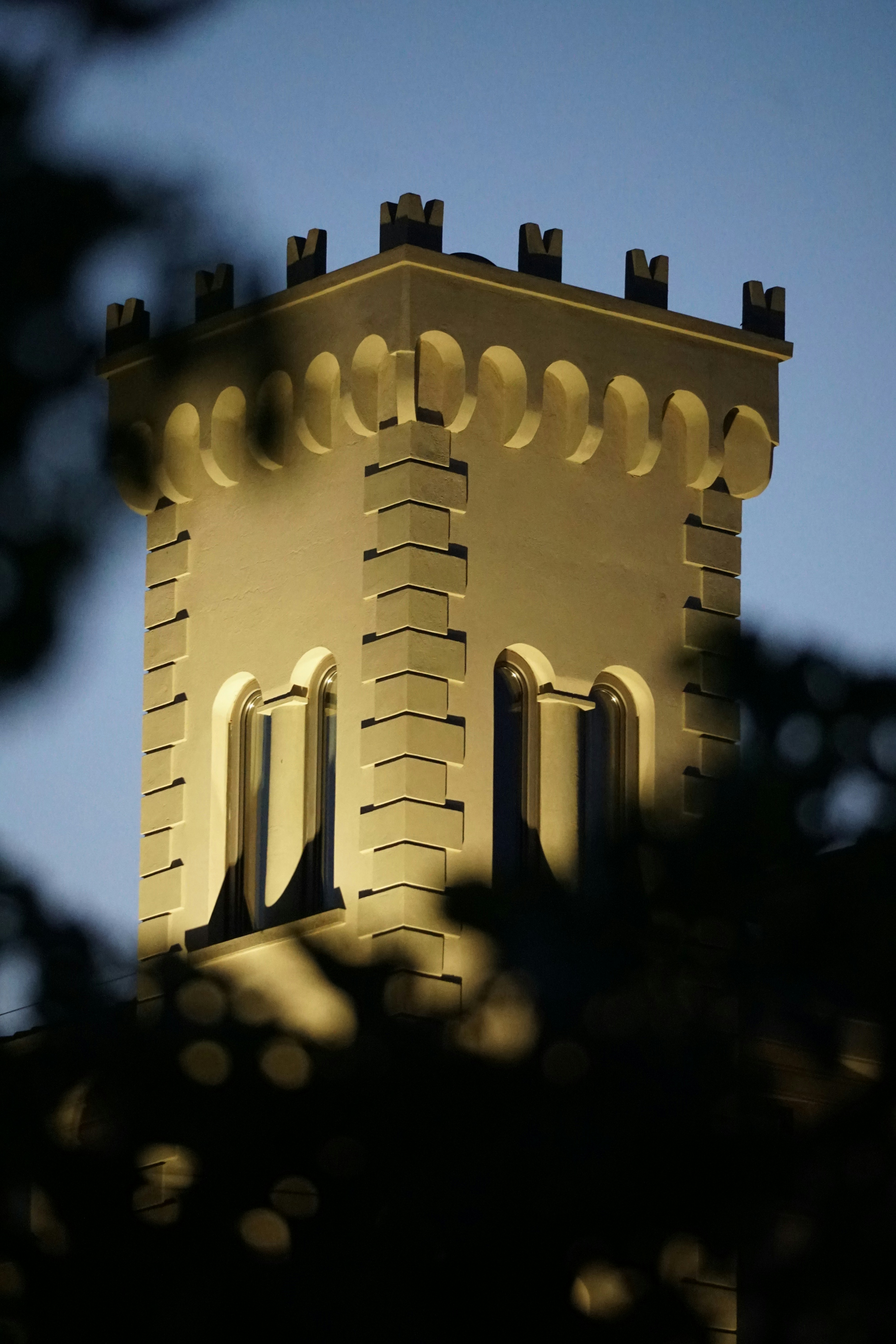 Merlons in Evening Light: A Turret's Quiet Glow