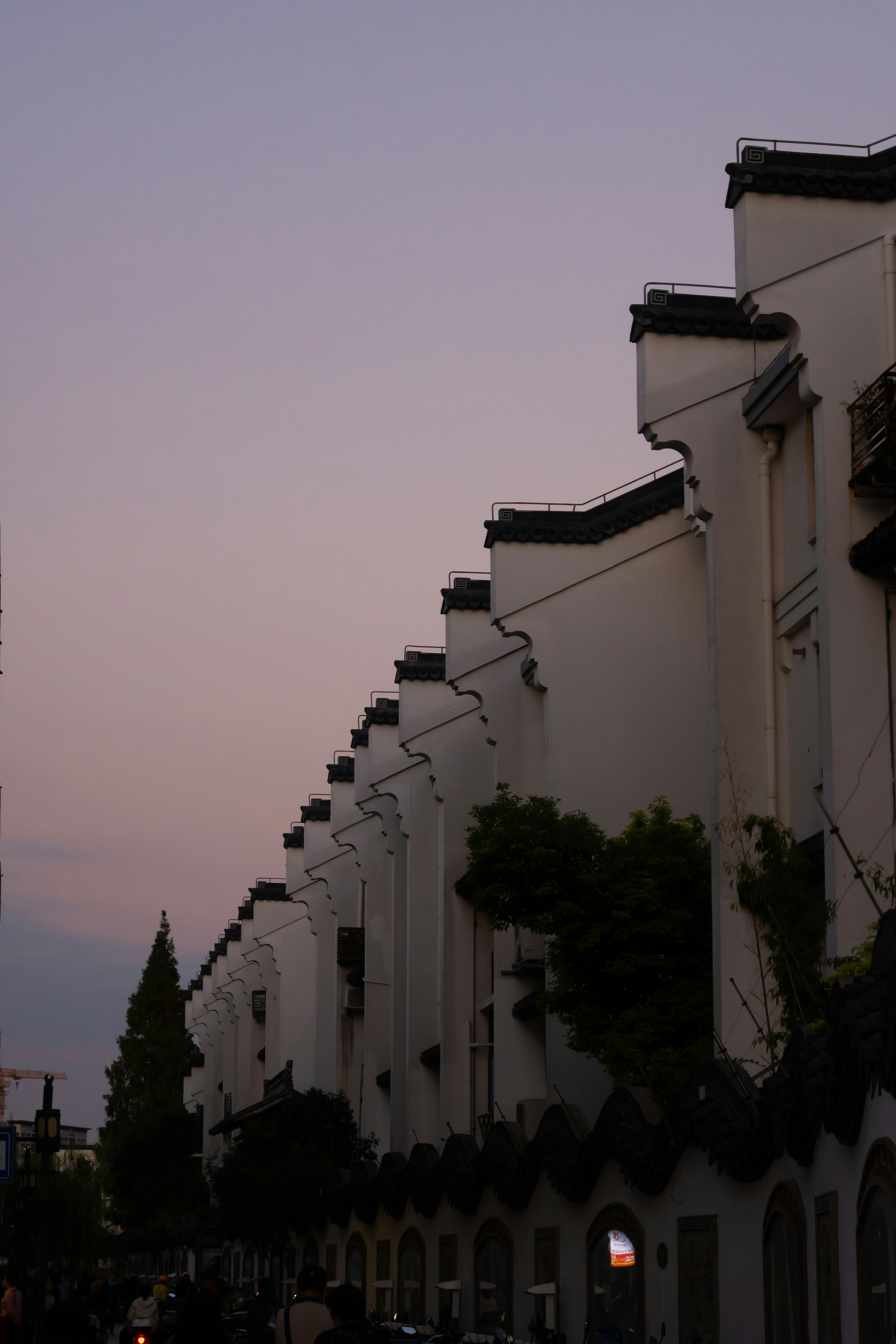 a row of white buildings sitting next to each other