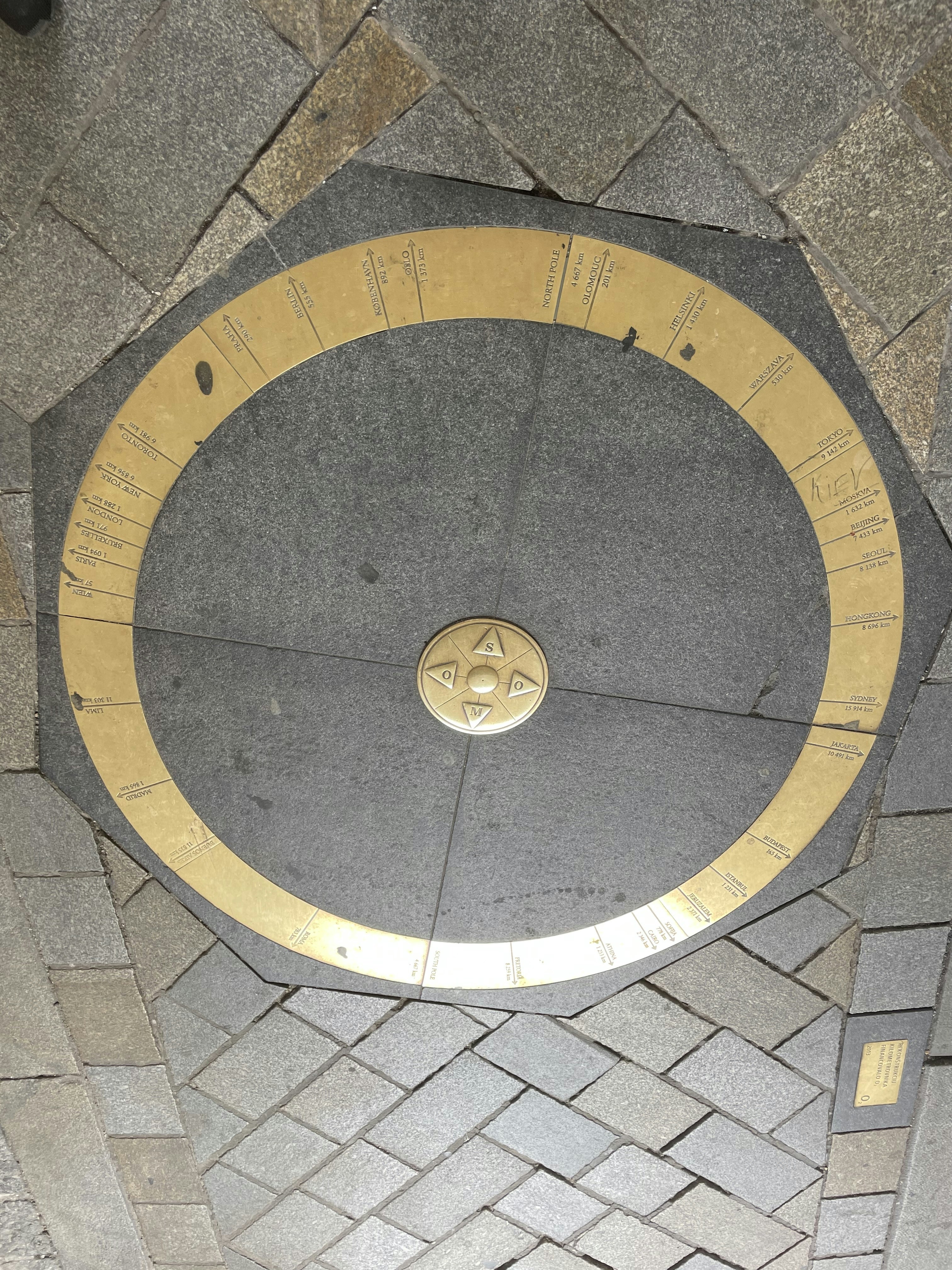 A circle of numbers on a sidewalk with a manhole photo – Free Floor ...