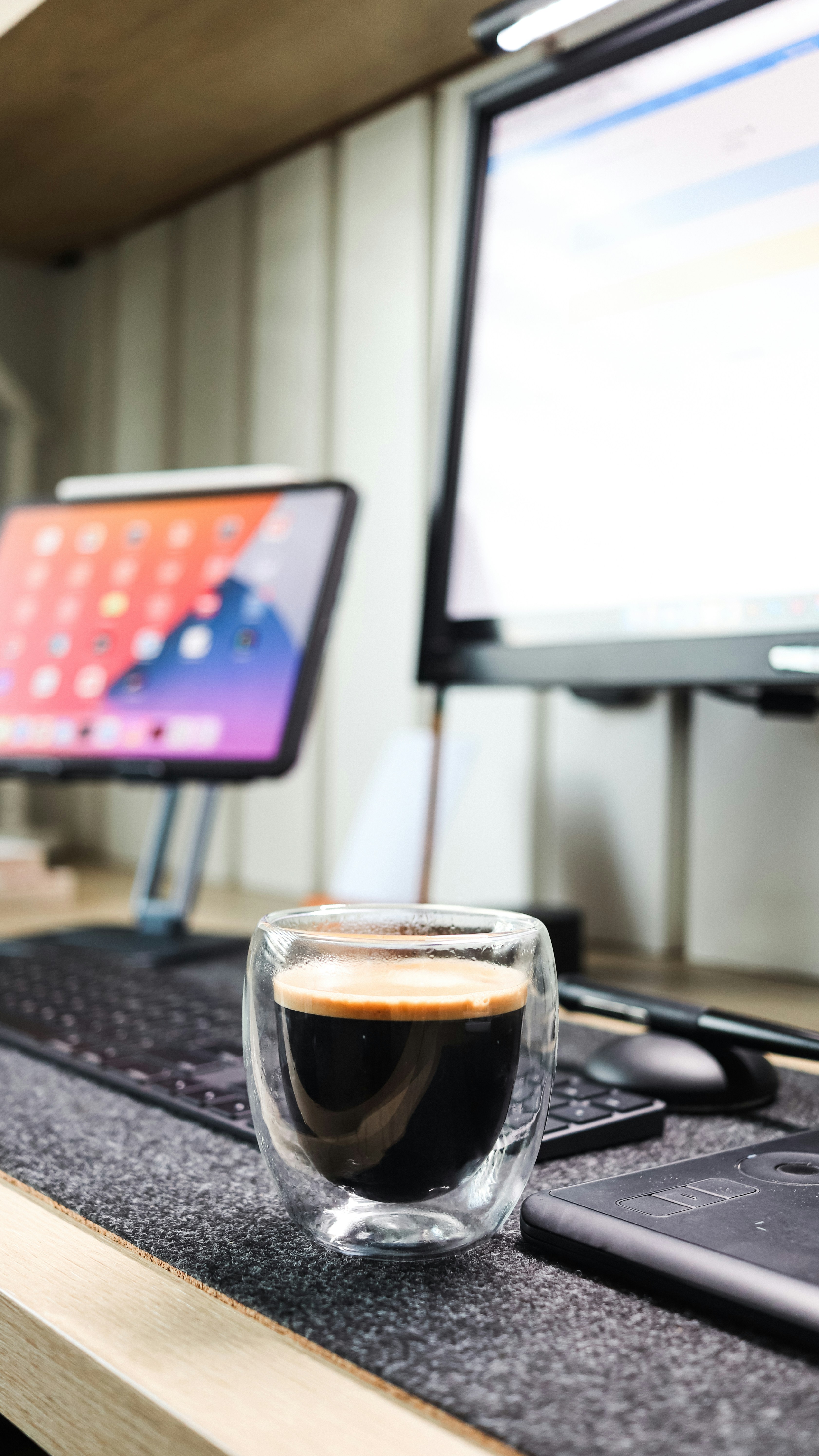 Espresso at the Edge of the Desk: A Study in Focus